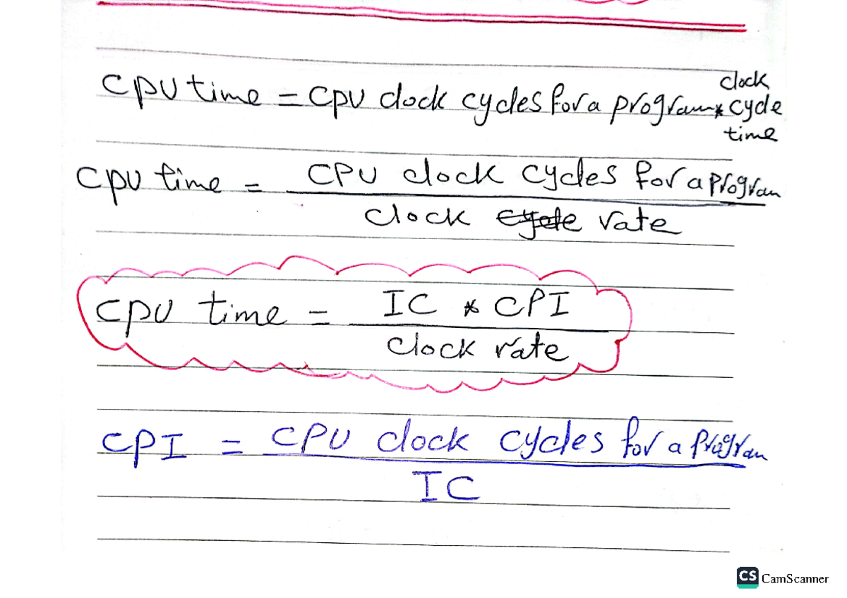 شابتر 1 - CPU performance - cputime I CPU clock cycles for a programs cycle clock time cpu time ...