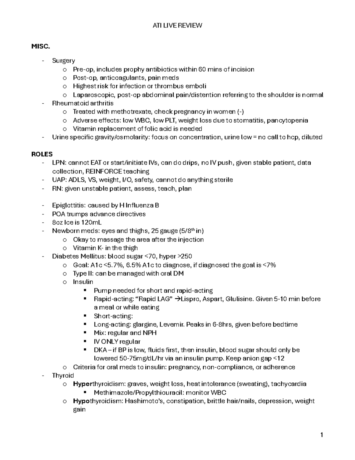 ATI LIVE REVIEW: Comprehensive Study Guide for Nursing Exam - Studocu