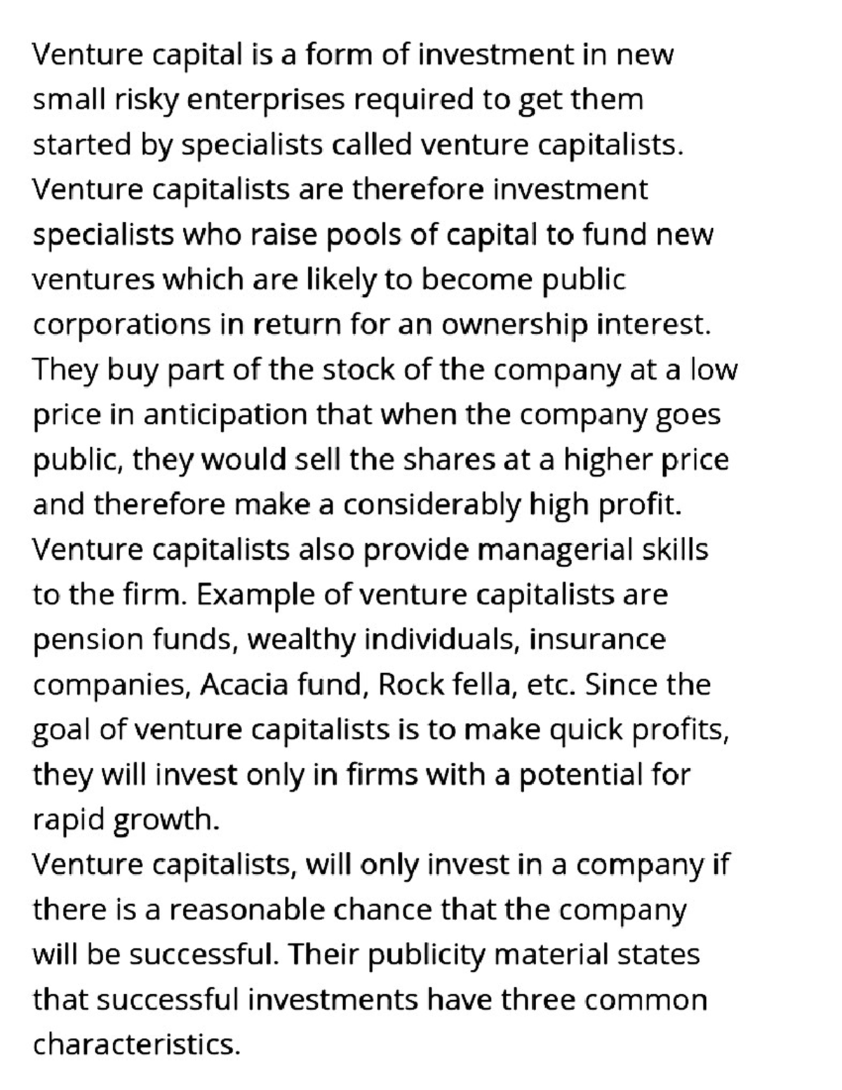 Venture Capital: Investment Strategies and Market Dynamics - Studocu