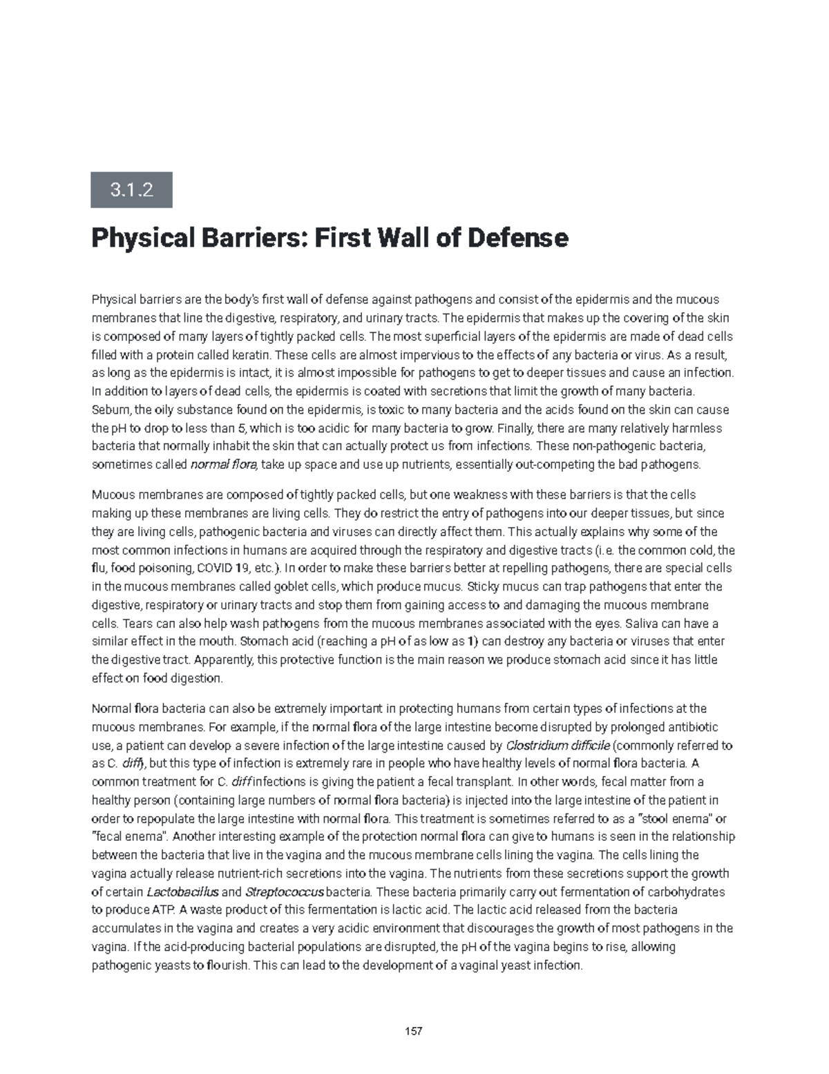 Physical Barriers: First Line of Defense Against Pathogens (BIO 265 ...