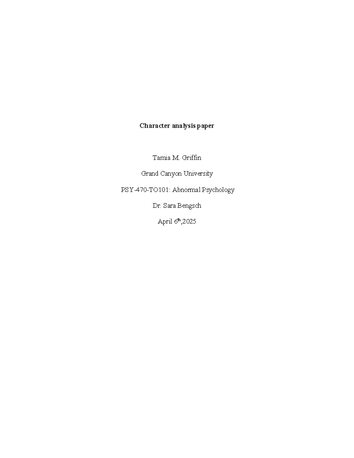 Character analysis paper on Kevin from Need to Talk About (PSY 101 ...