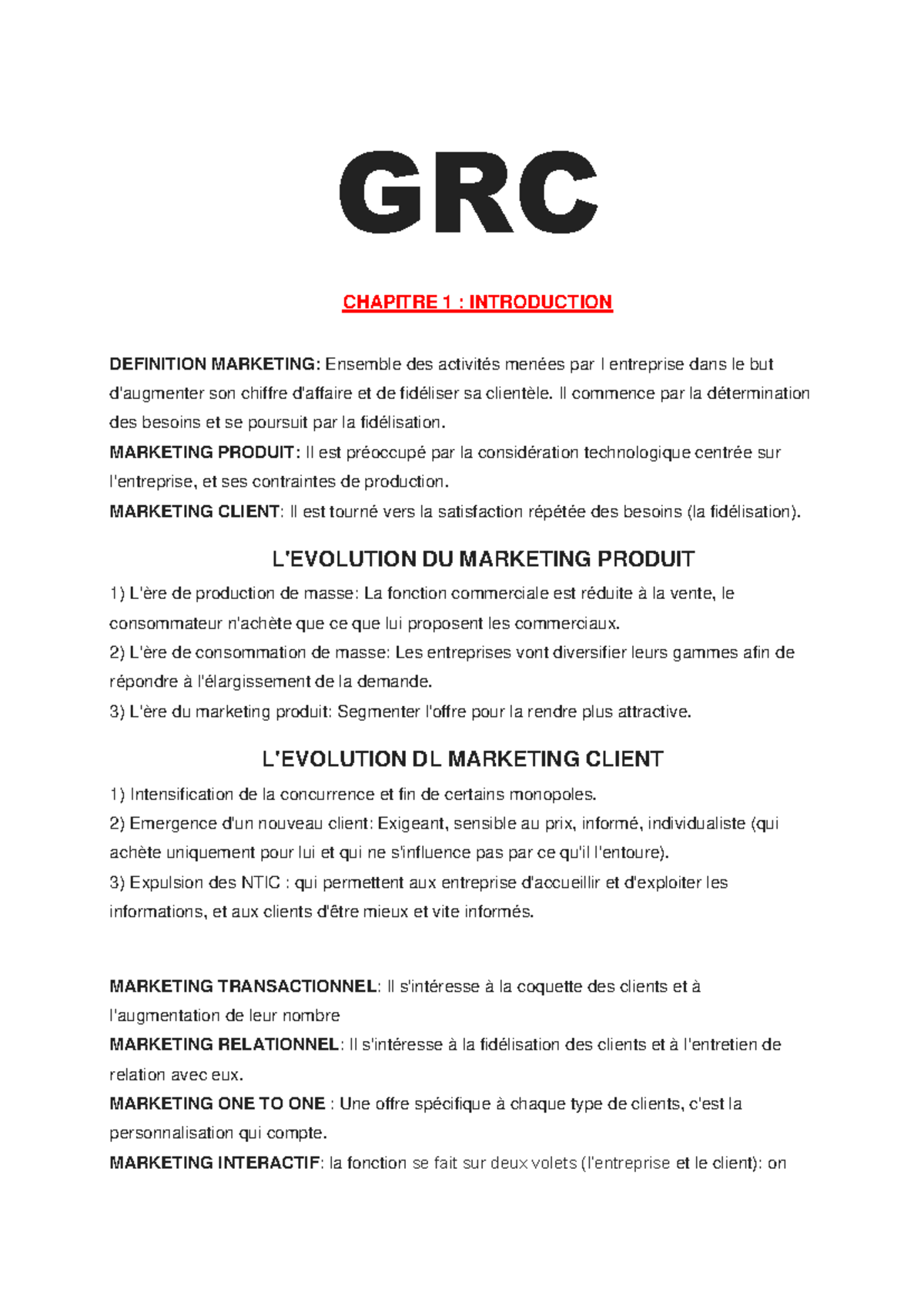 GRC 101 : Résumé sur la Gestion de la Relation Client et Marketing ...