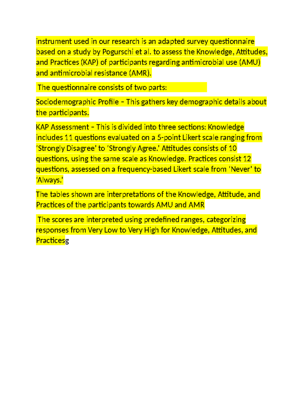 Instrument used in our research is an adapted survey questionnaire ...