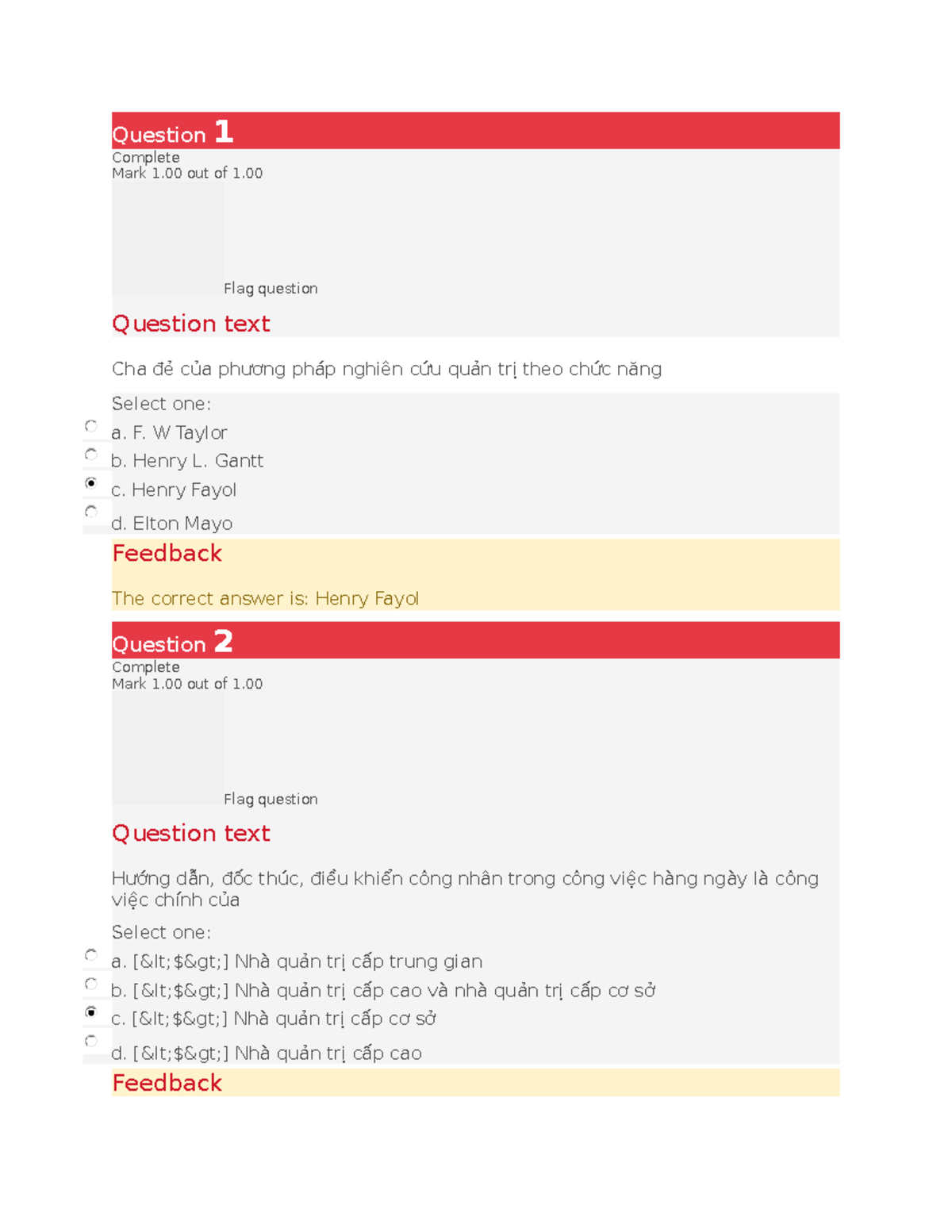Quiz1QTDC - qt chuong 1 - Question 1 Complete Mark 1 out of 1. Flag question Question text Cha ...