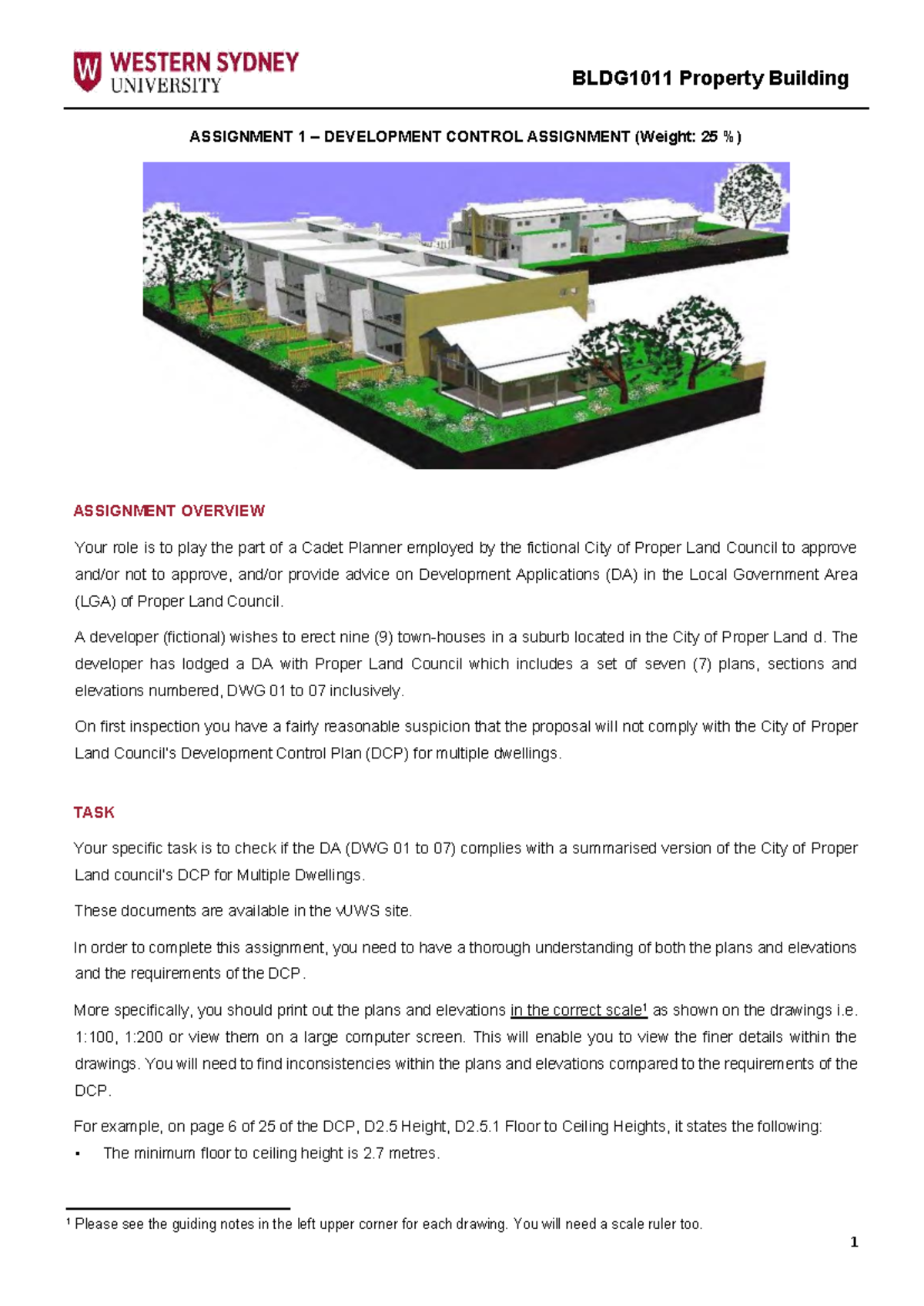 BLDG1011 Property Building Assignment 1: Development Control Analysis ...