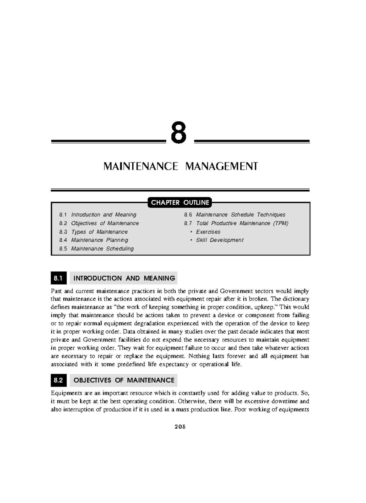 Chapter 8 - Maintenance Management: Principles and Best Practices - Studocu