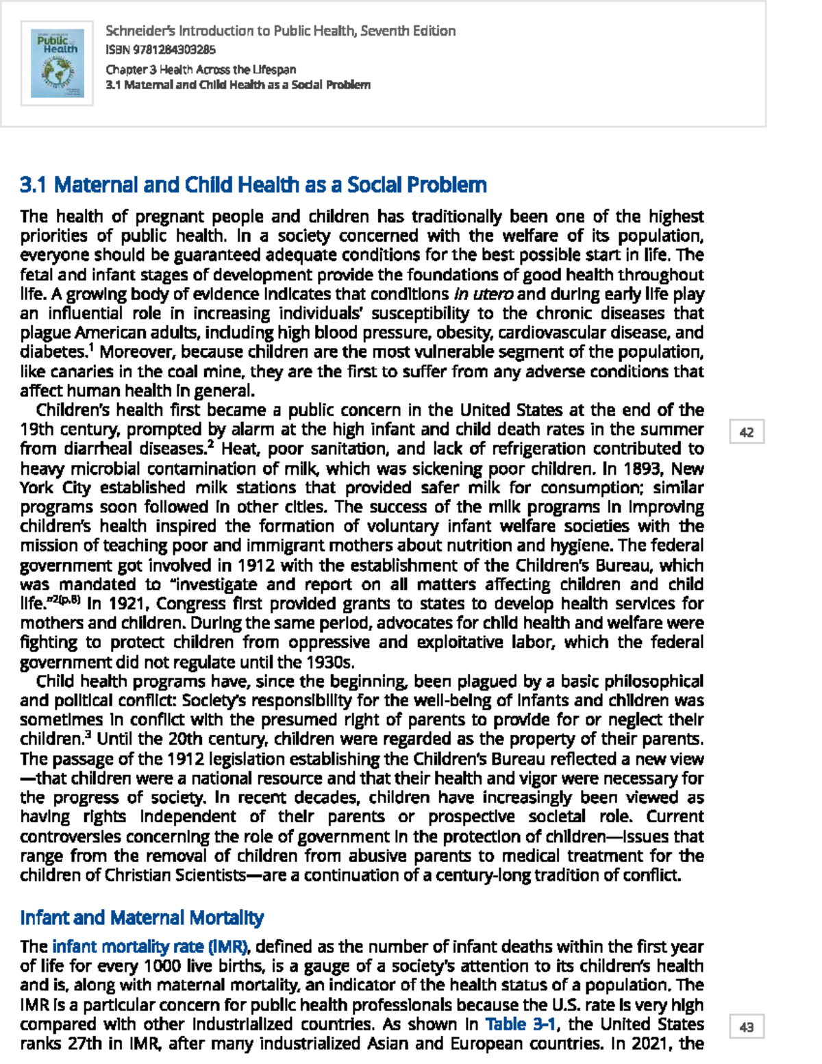 Public Health 101: Maternal and Child Health Issues (Chapter 3) - Studocu