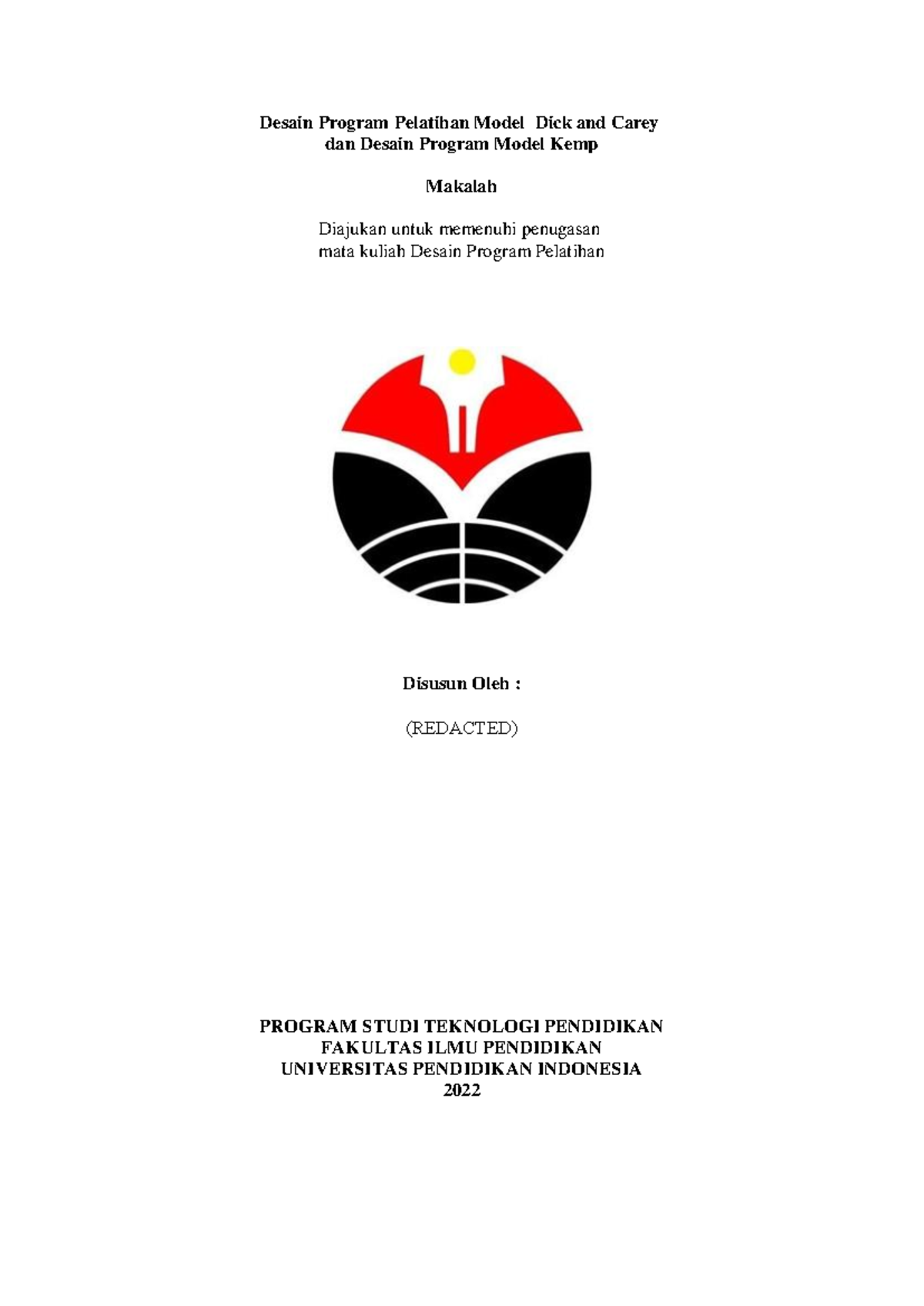 Makalah Desain Program Pelatihan: Model Dick & Carey dan Kemp - Studocu