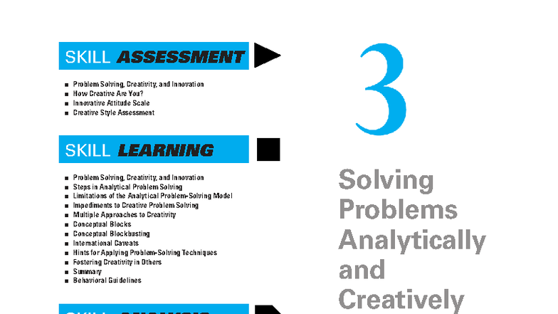 SKILL ASSESSMENT: Problem Solving, Creativity, and Innovation (Chapter ...