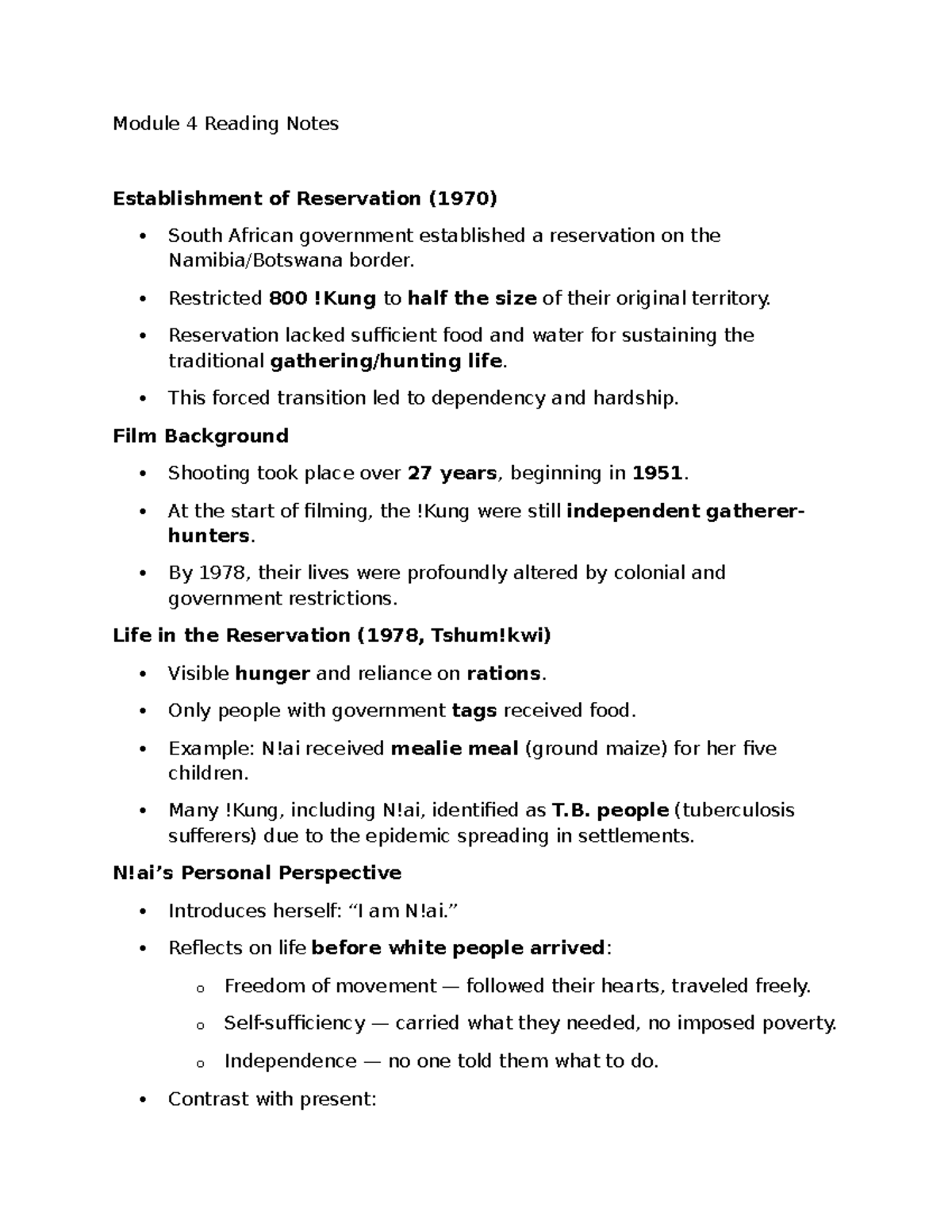 Module 4 Reading Notes: Impact of Reservation on !Kung & Tongan ...