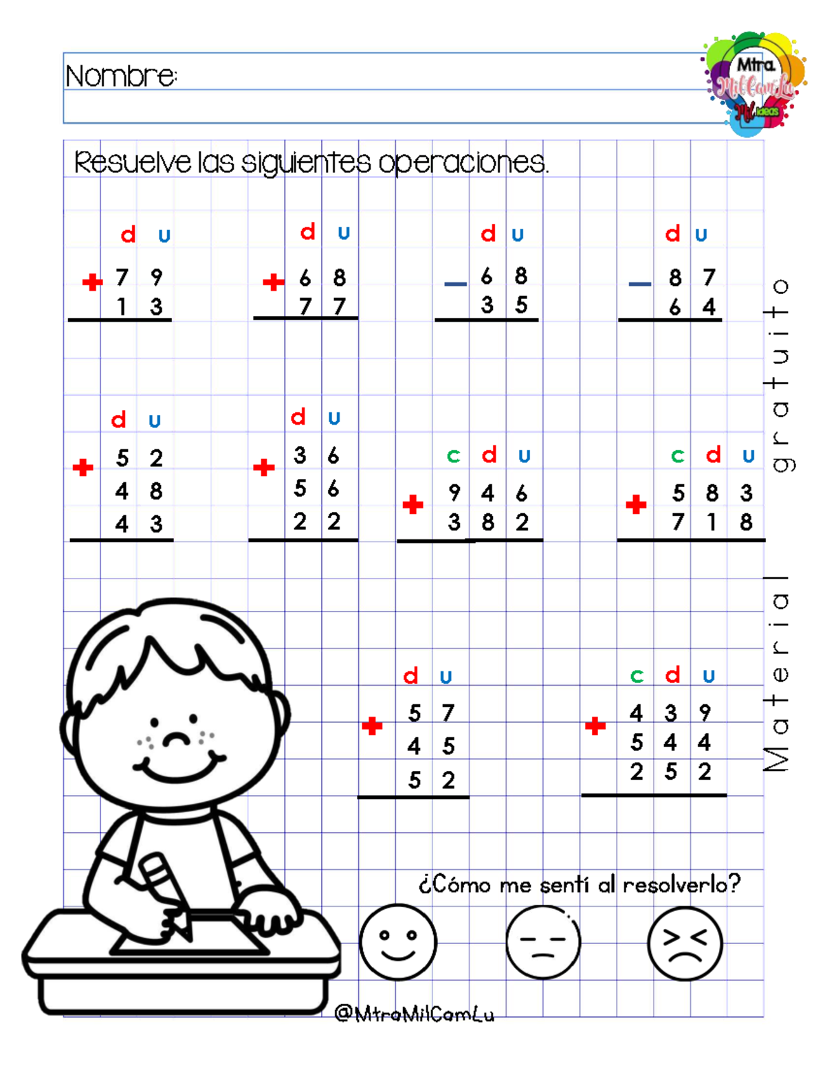 Matemáticas 4to: Repaso de Suma, Resta y Multiplicación - Studocu