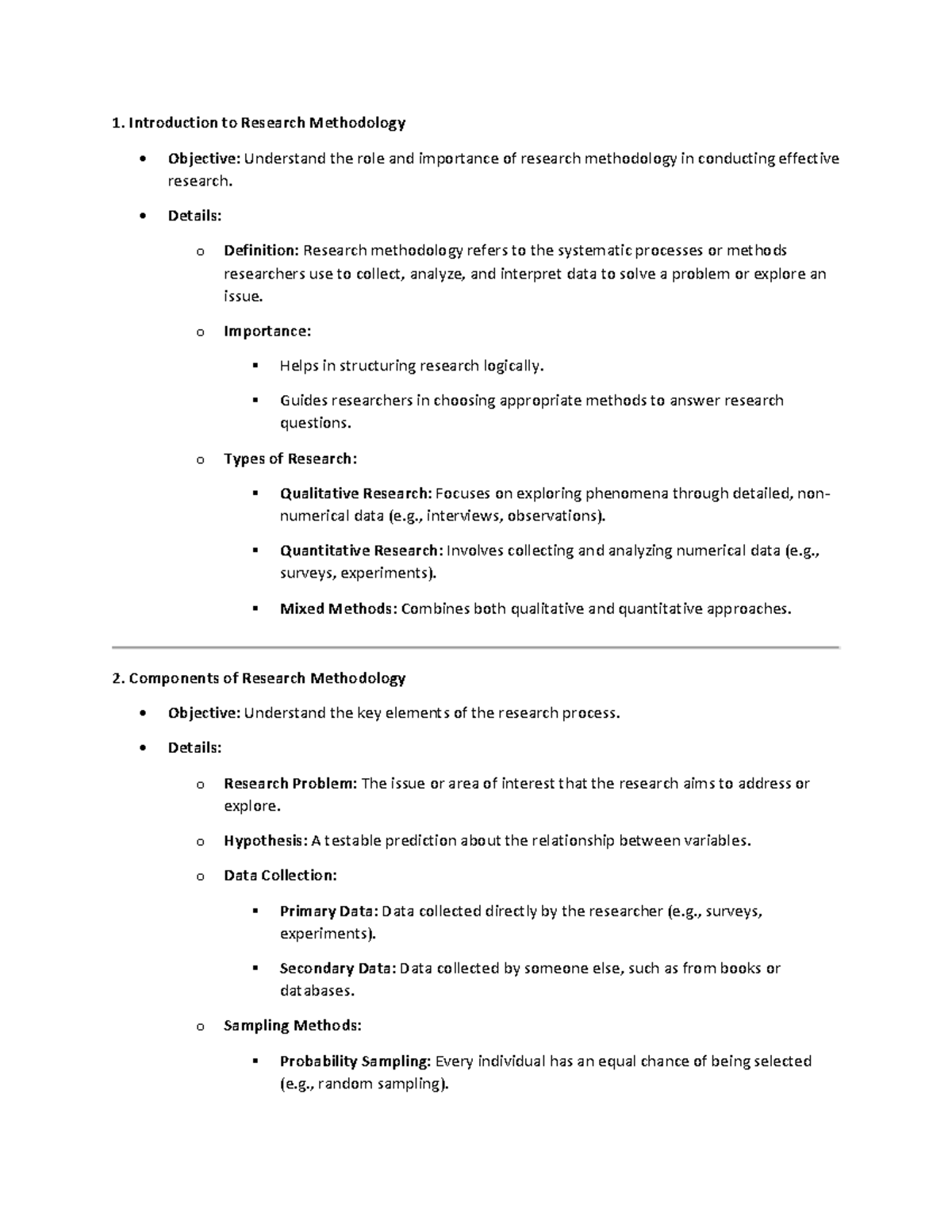 Research Methodology (RM101): Key Concepts and MCQs for Midterm - Studocu
