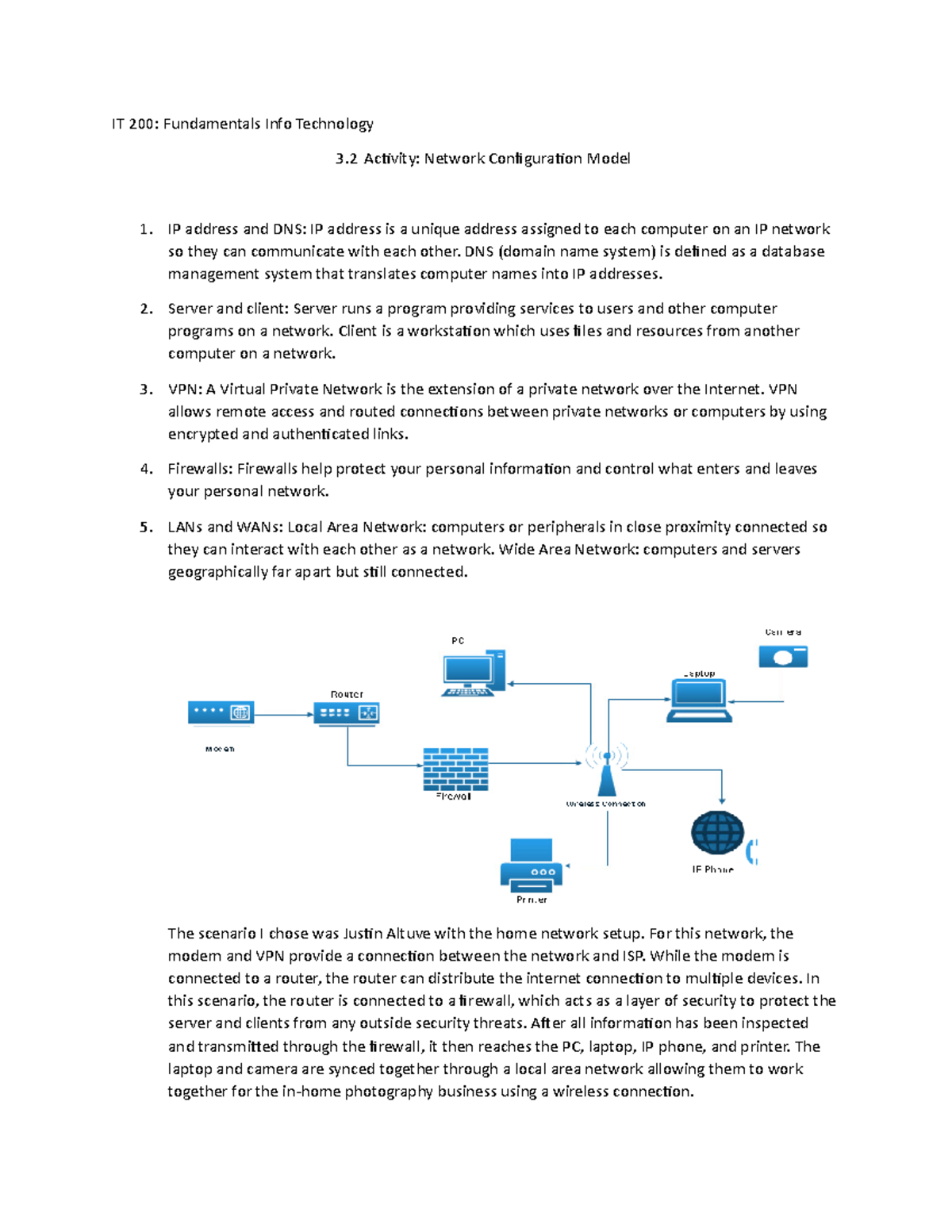 IT 200: 3-2 Network Configuration Model Assignment Overview - Studocu