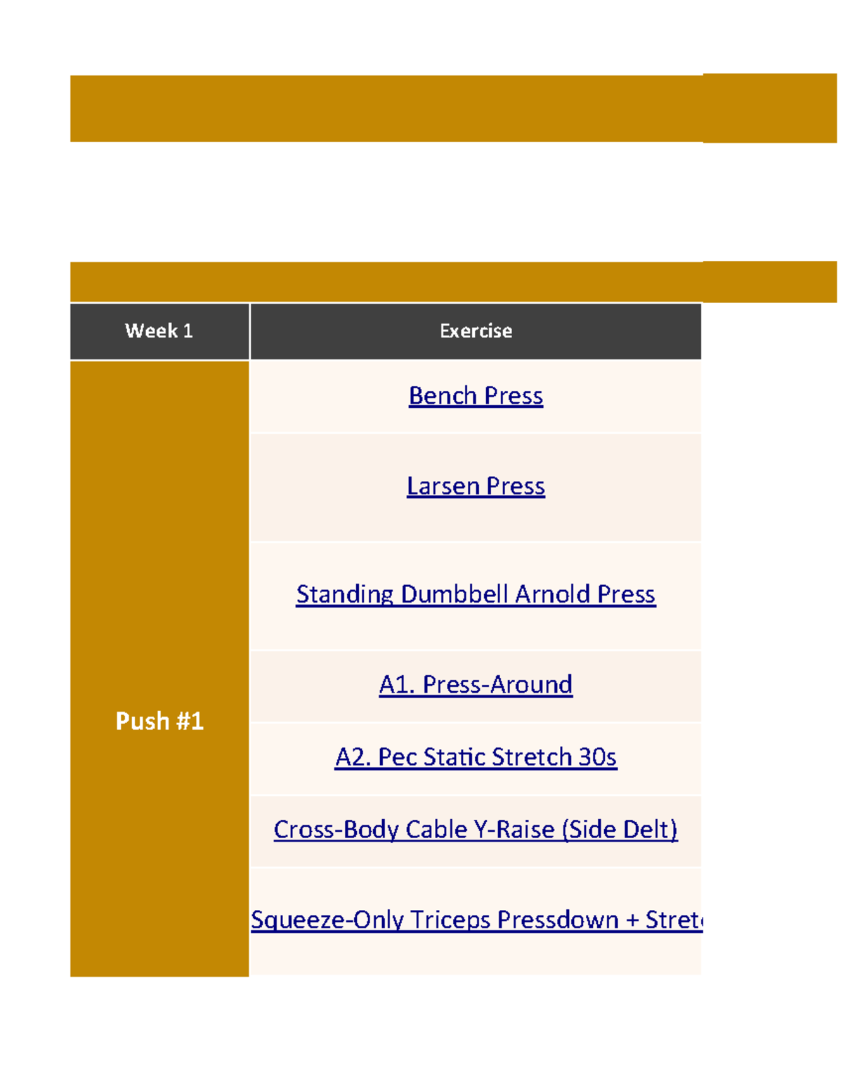 Strength Training Program: Weeks 1-6 Exercises & Routines - Studocu