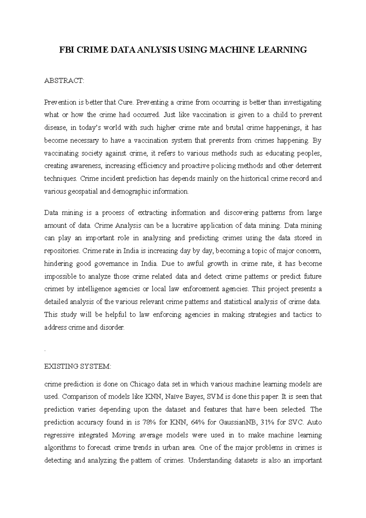 FBI Crime Data Analysis Using Machine Learning: Predictive Techniques ...