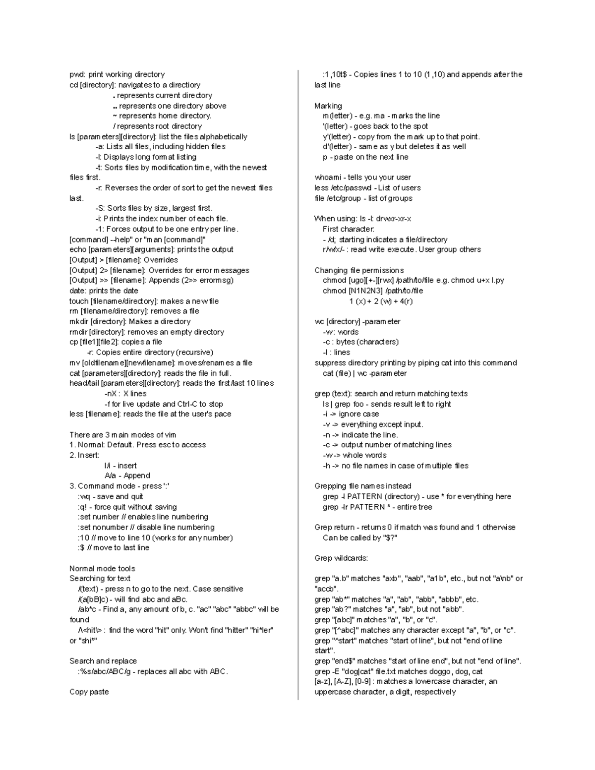 Unix Command Line Skills Test Notes: Understanding Basic Commands - Studocu