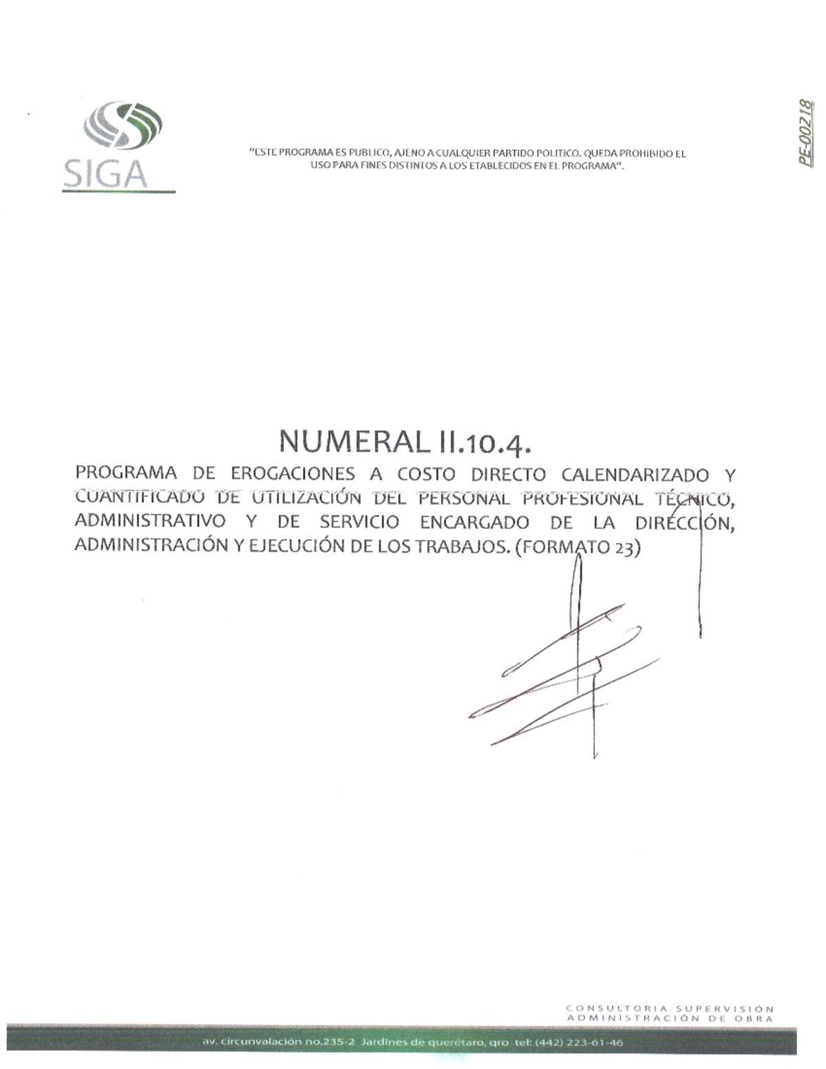 Programa de Erogaciones a Costo Directo - Calendario y Cuantificación ...