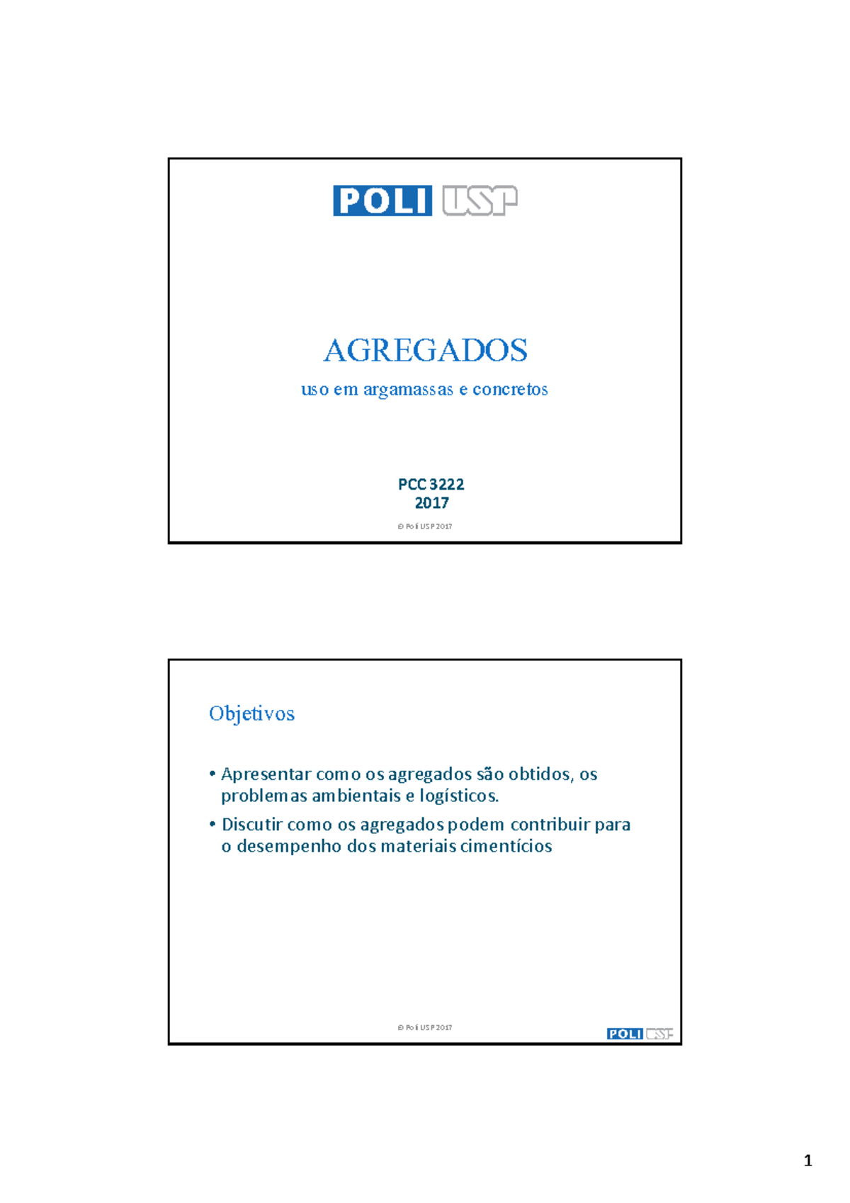 Aula 6: Agregados em Argamassas e Concretos - Poli USP 2017 - Studocu