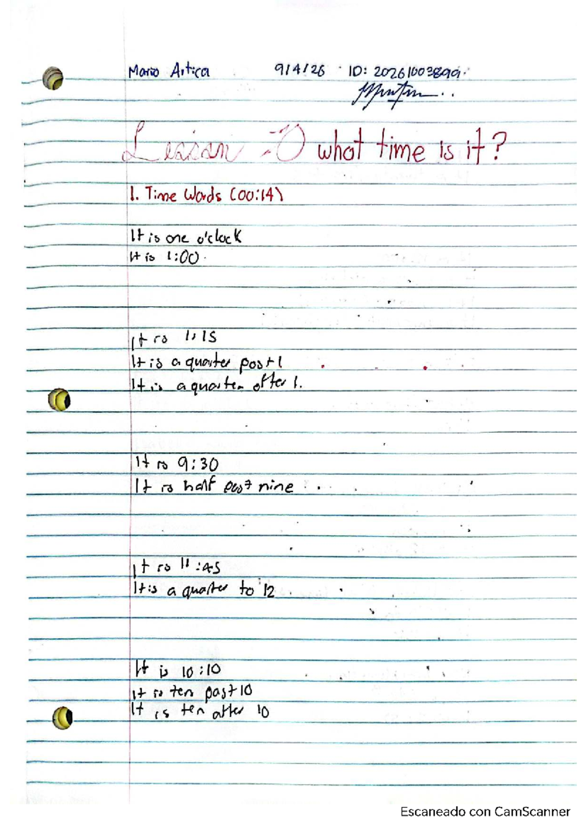 Mutm. Lesson 10: Understanding Time Words and Phrases - Studocu