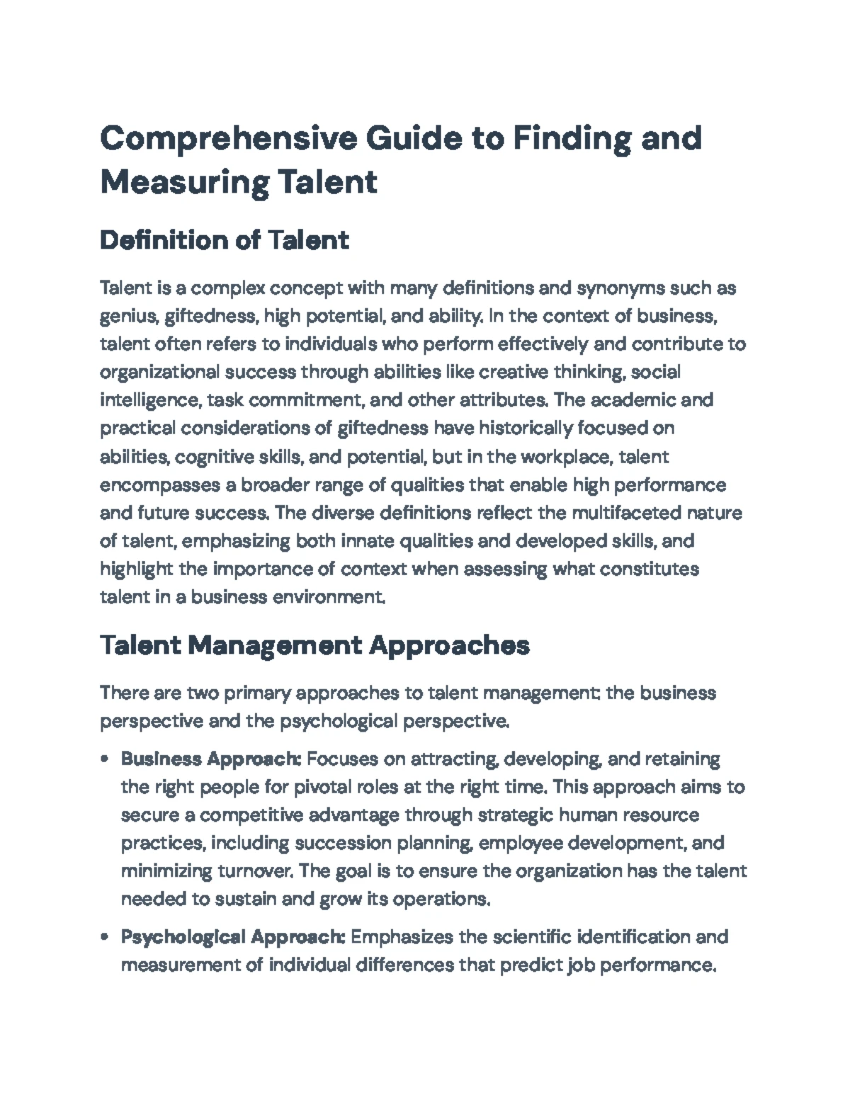 Comprehensive Guide to Talent Measurement & Identification Techniques ...
