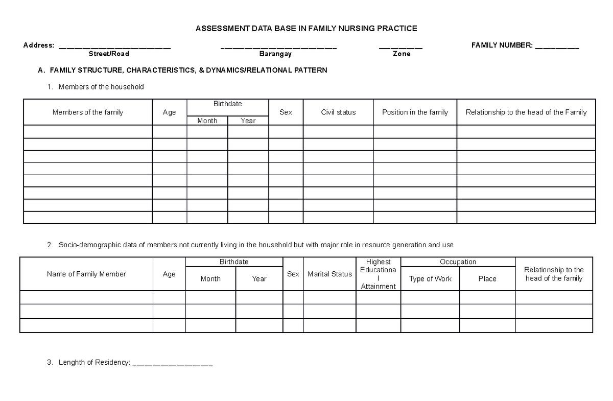 ADB-Format - Assessment in Family Nursing Practice & Dynamics - Studocu