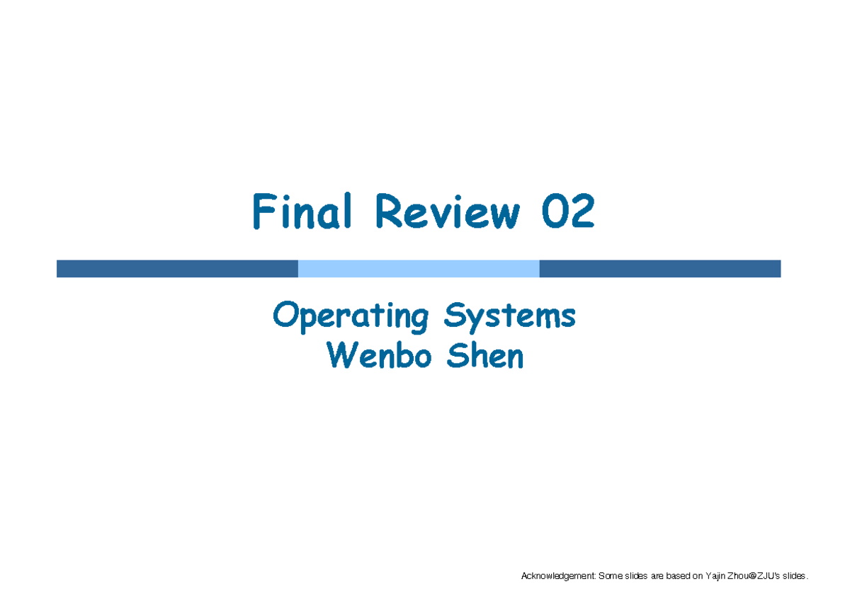 Final Review 02: Operating Systems - Threads and Concurrency Concepts ...