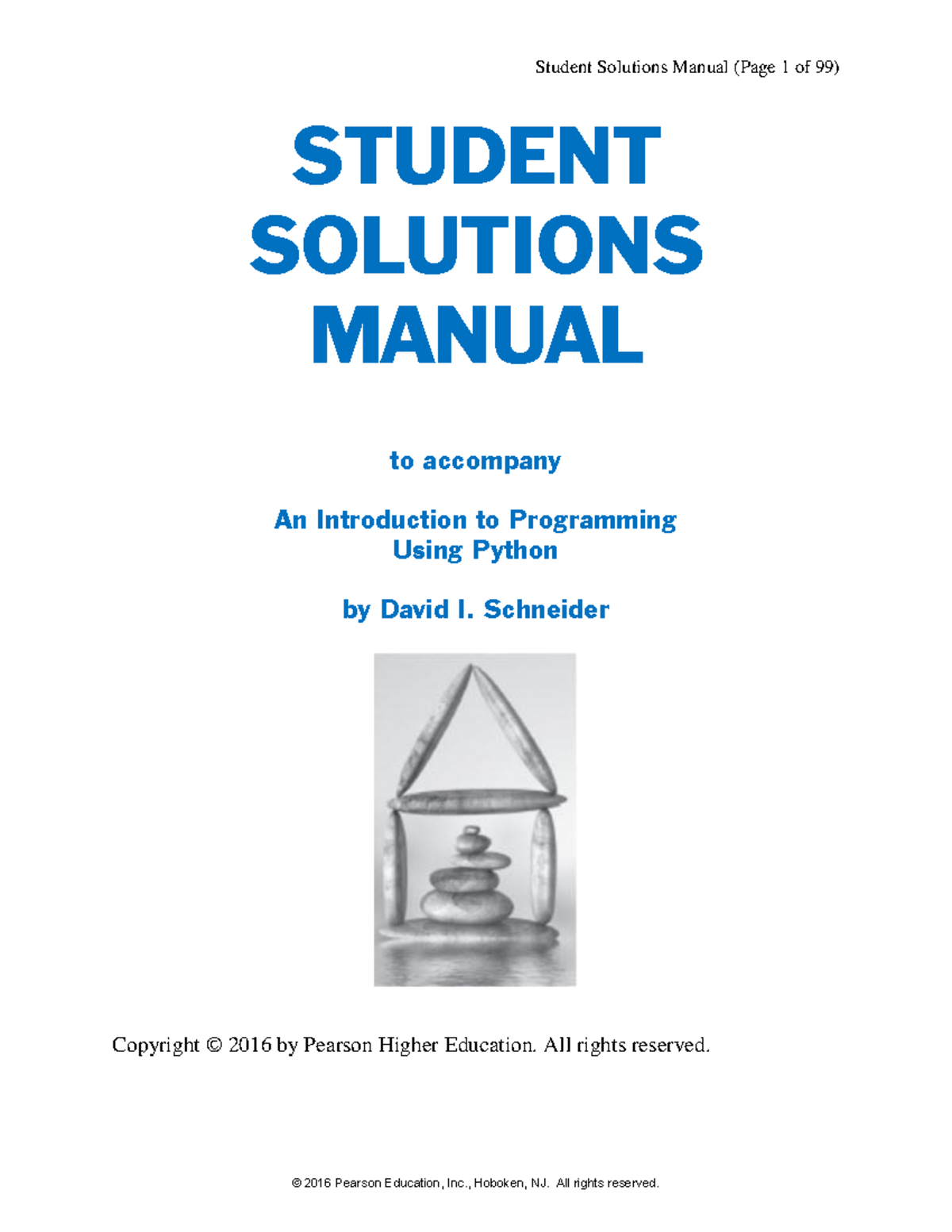 David I. Schneider - Instructor Solutions Manual for An Introduction to Programming Using Python ...
