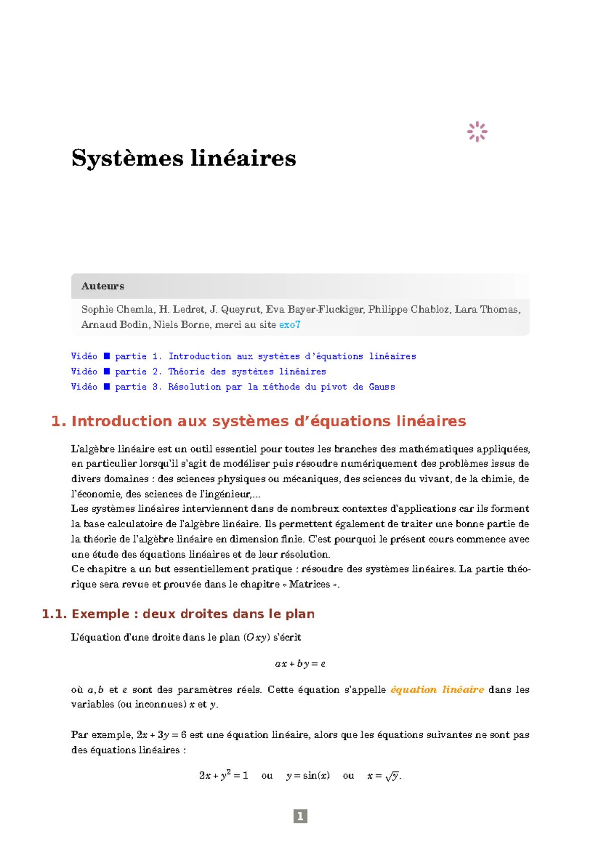 CM Systèmes Linéaires : Introduction et Méthodes de Résolution - Studocu