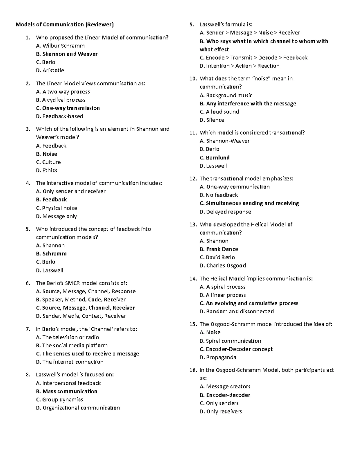 Purposive Communication Review: Key Concepts for 1st Year Students - Studocu