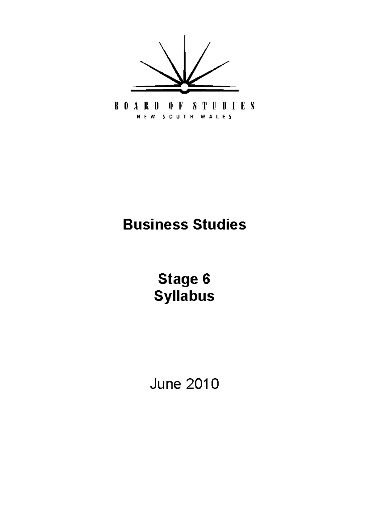 Business Studies Stage 6 Syllabus Overview and Content - Studocu