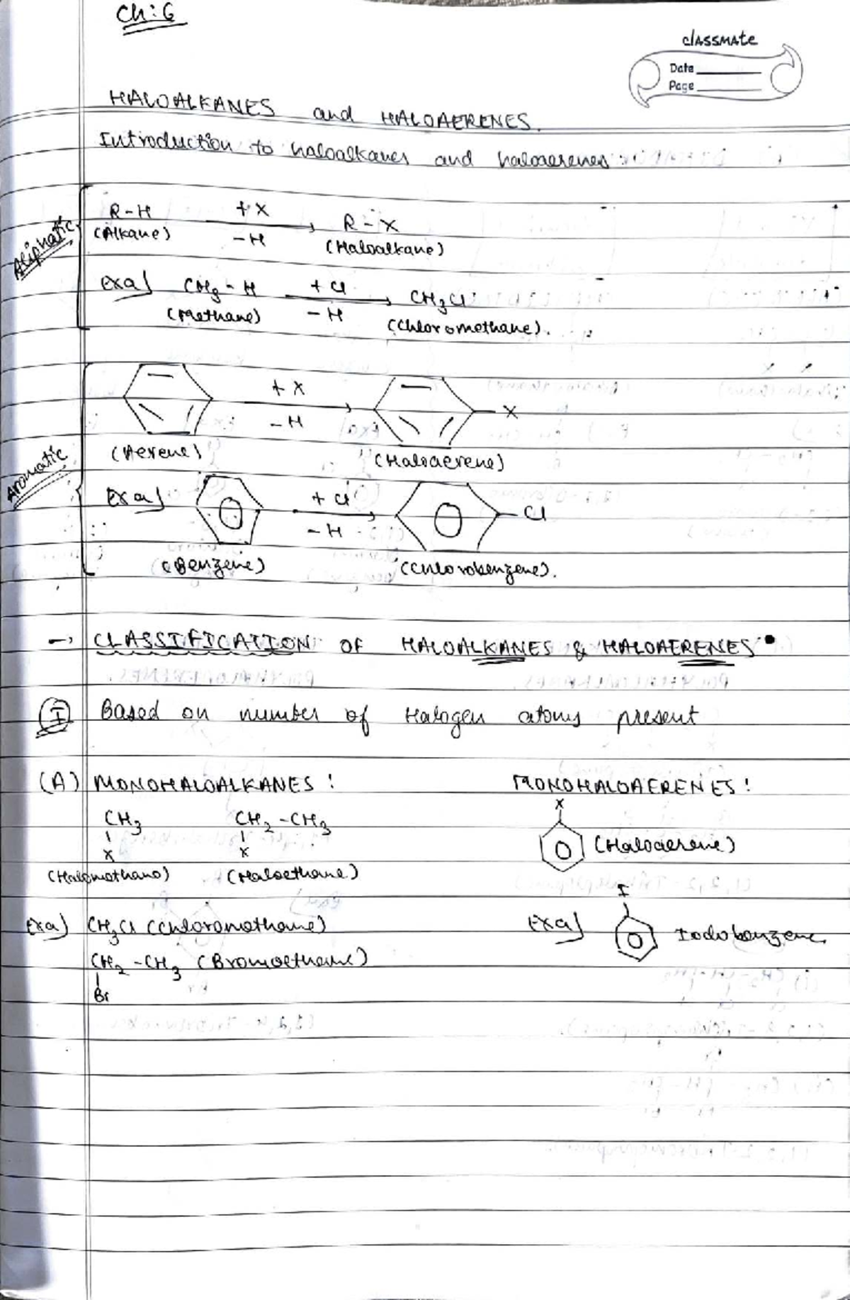 Ch 6: Haloalkanes and Haloarenes - Class 12 Chemistry Notes - Studocu