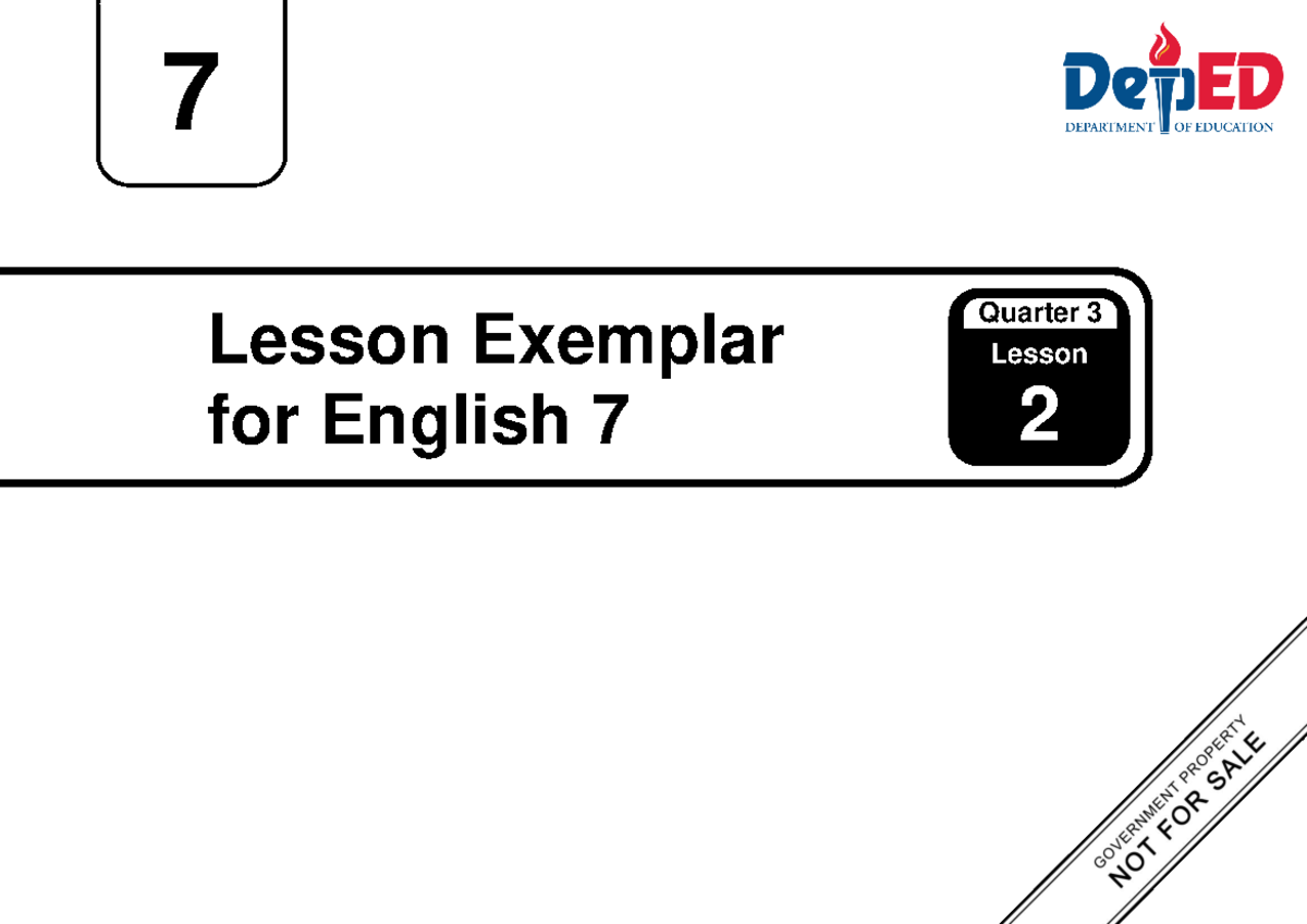 Q3 LE English 7 Lesson 2 Exemplar for Week 4 (SY 2024-2025) - Studocu