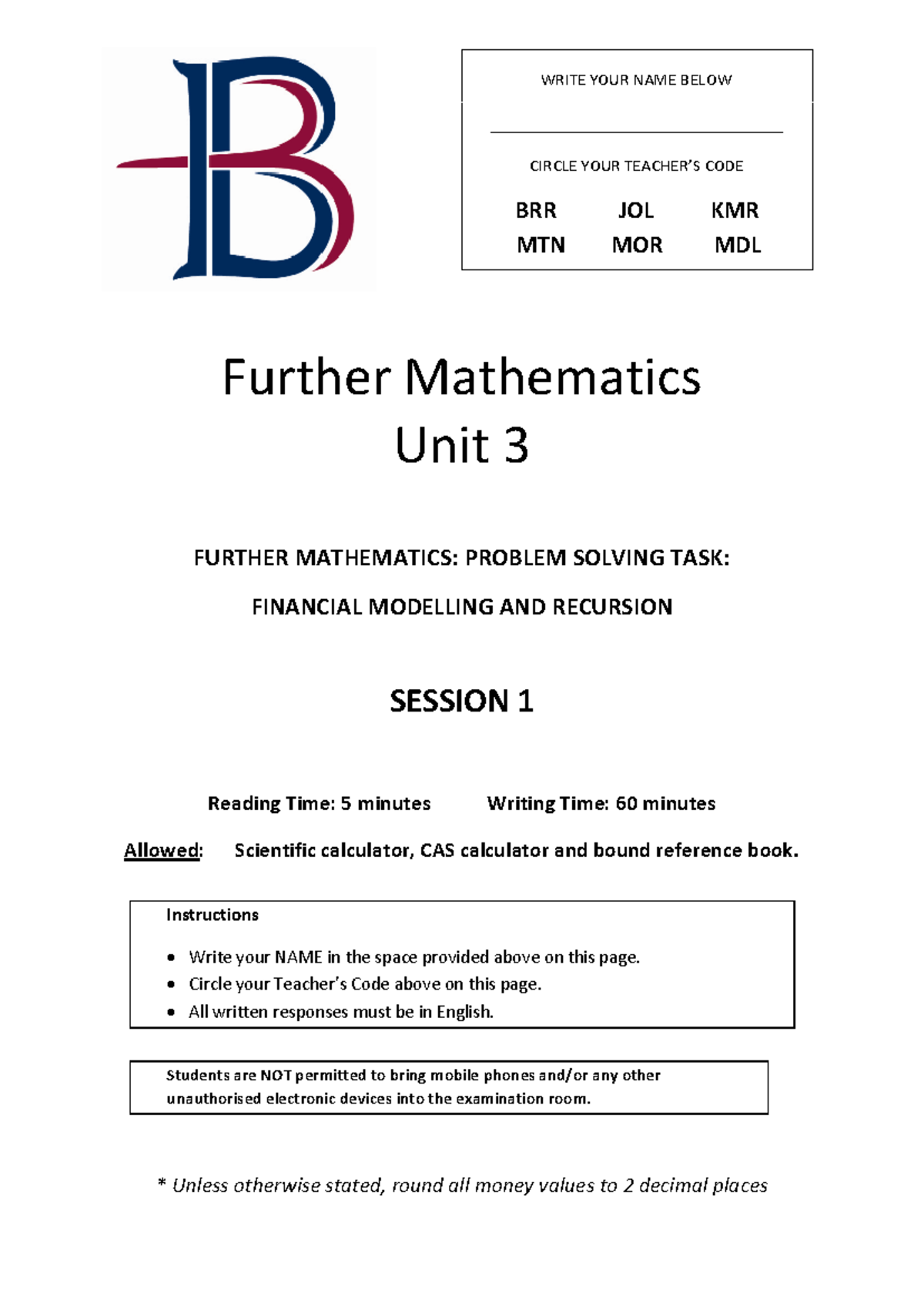 Further Mathematics Unit 3: Financial Modelling & Recursion SAC Notes ...