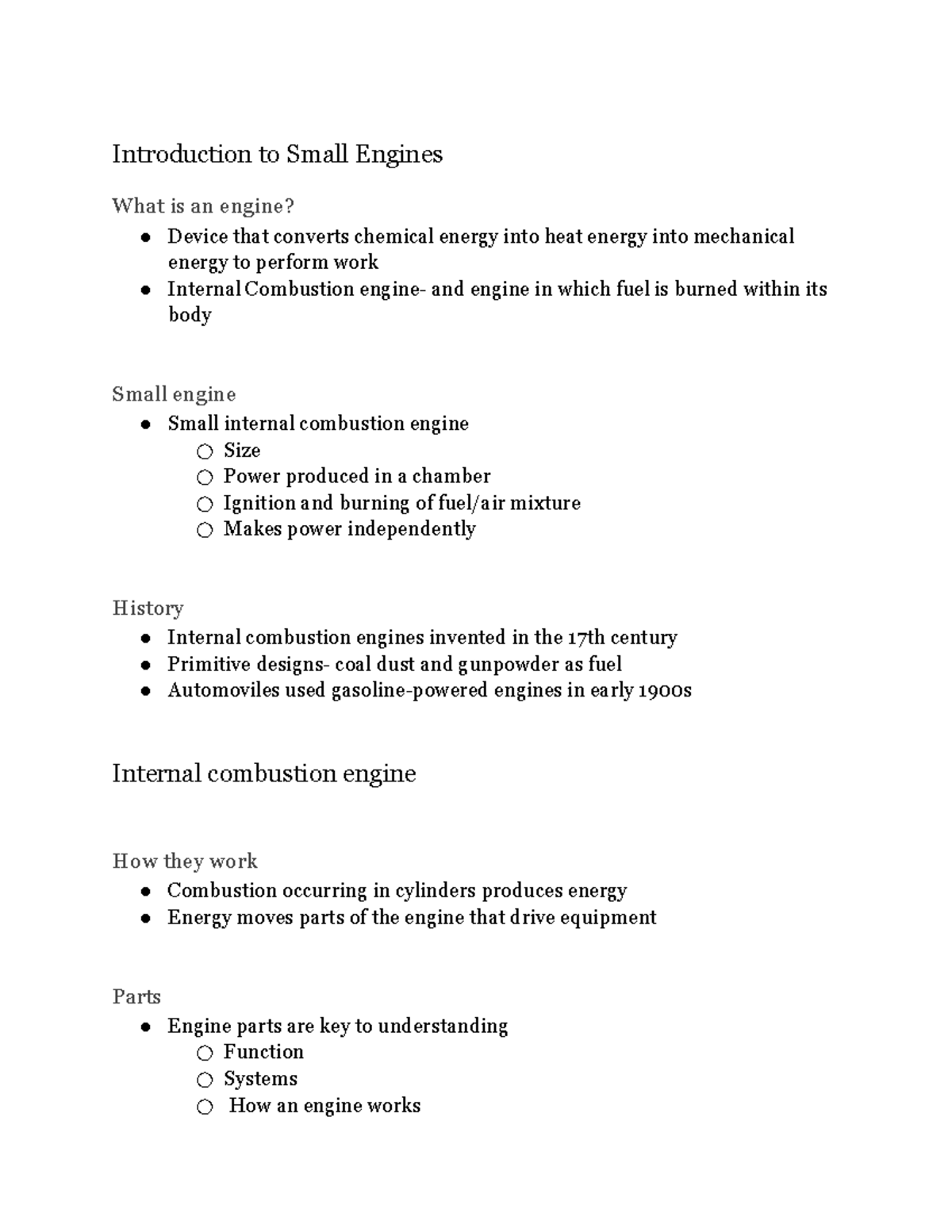 Intro To Small Engines - Hoover - Introduction to Small Engines What is ...
