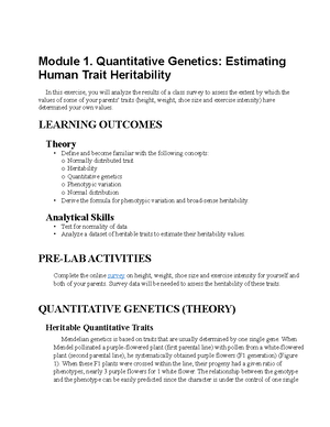 BIO 2333 Genetics Midterm 1 Notes - Topic 1 Explain how selection ...