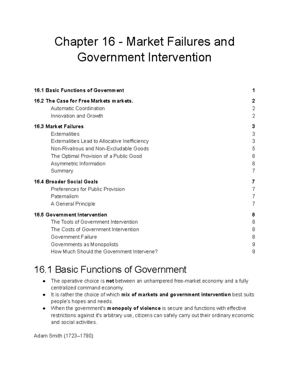 Chapter 16 - Market Failures and Government Intervention - 2 Automatic ...