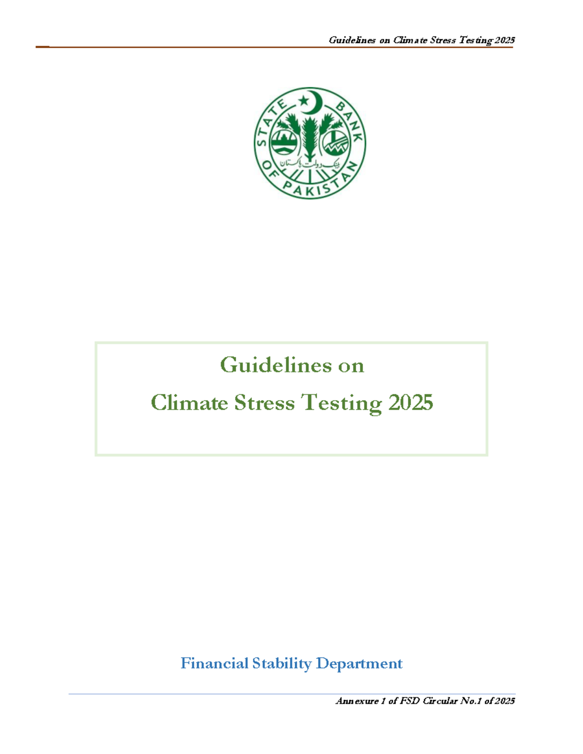 Guidelines on Climate Stress Testing 2025: FSD Circular No.1 Insights ...