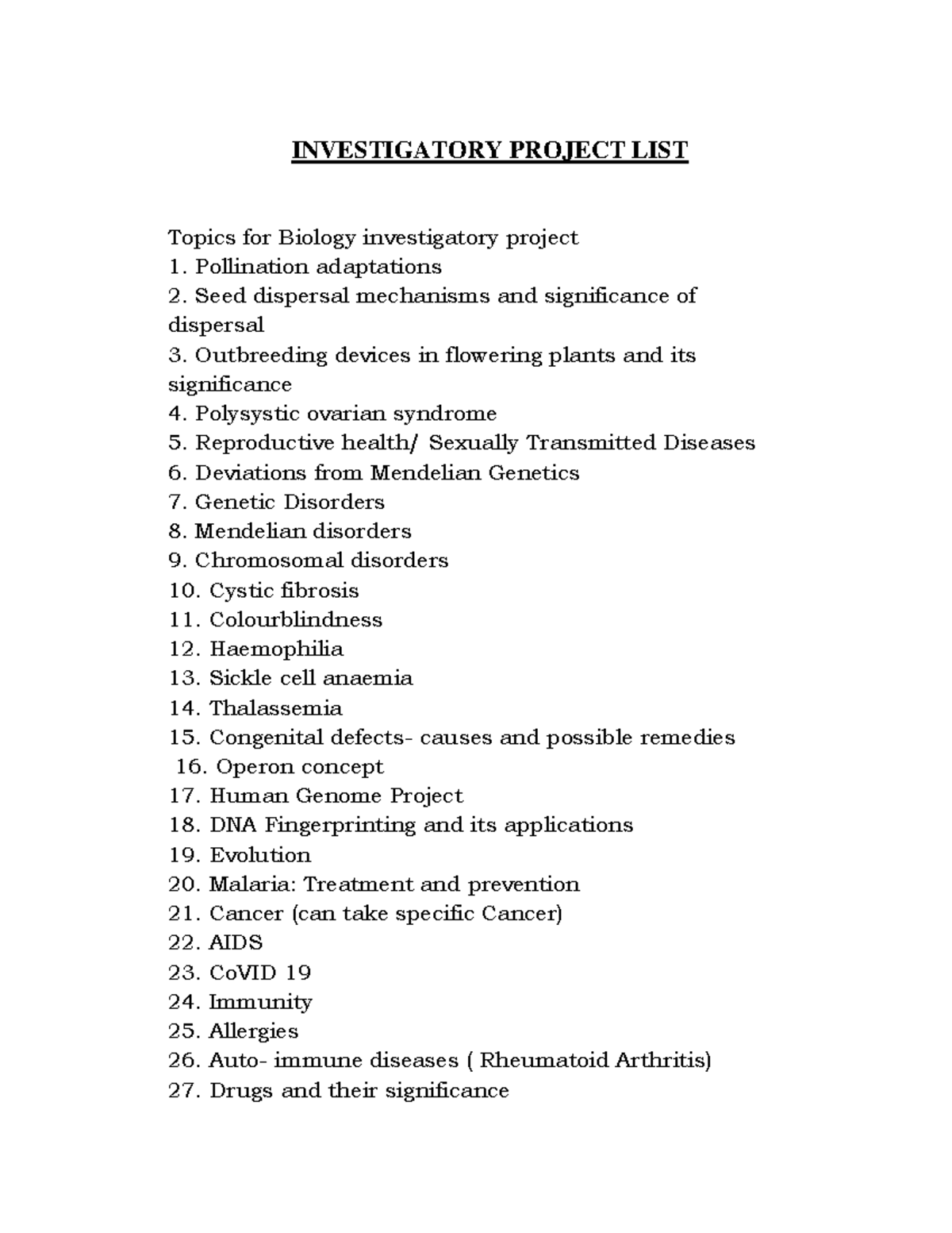 Malaria Treatment And Prevention Investigatory Project
