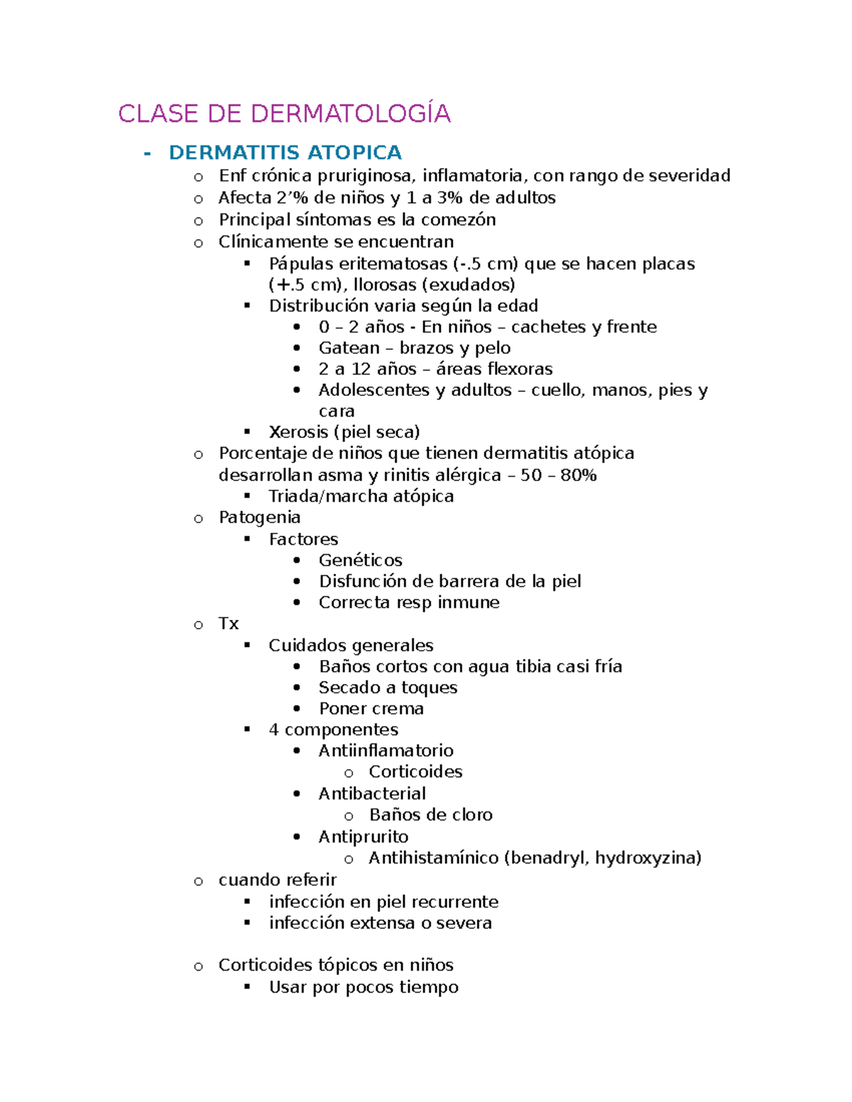 Clase DE Dermatología - una ponencia de dermatologia - CLASE DE ...