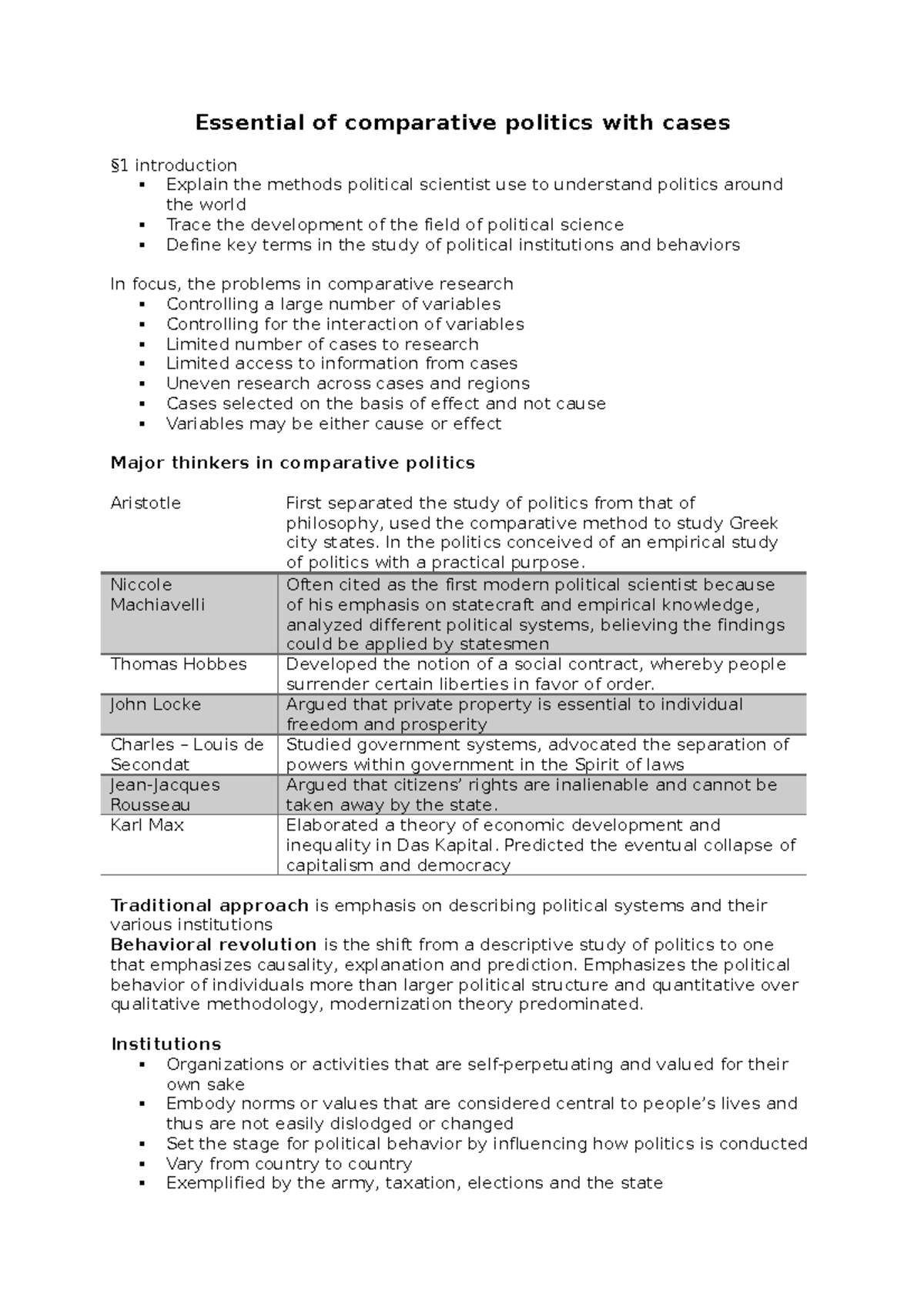 Comparative Politics: Key Concepts & Thinkers Overview (POL101 ...