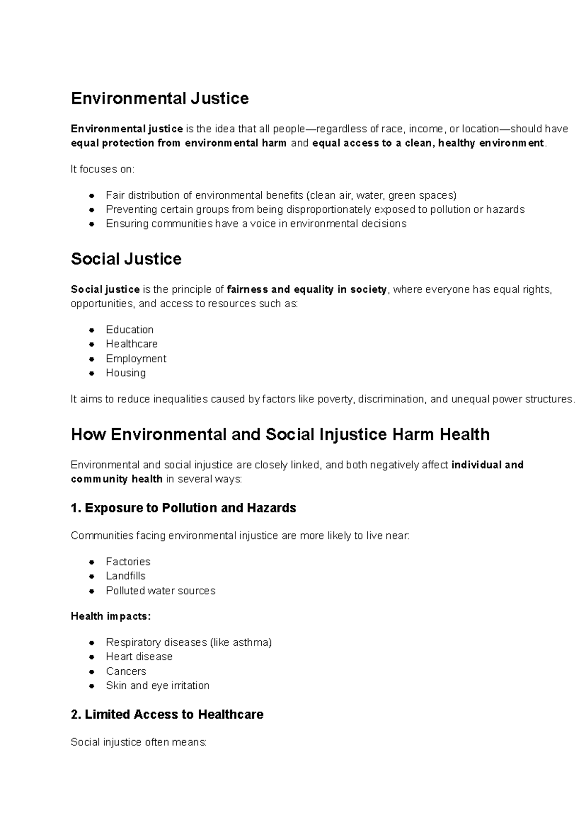 Social and Environmental Responsibility: Understanding Injustice and ...