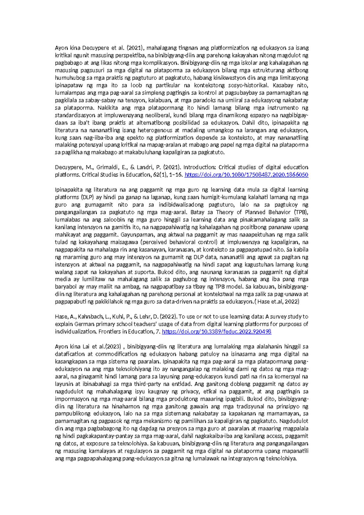RRL: Digital Platforms sa Edukasyon at ang Kanilang Epekto sa Pagtuturo ...