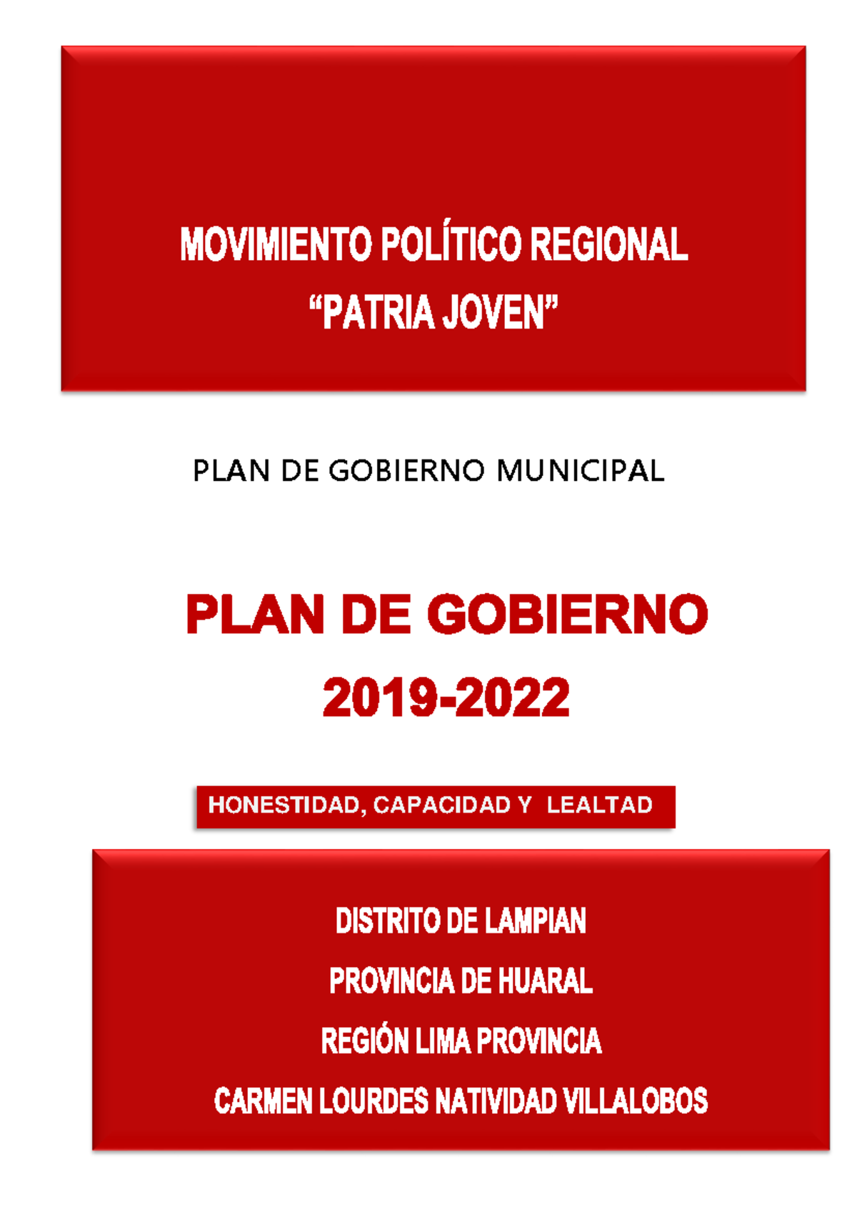 PROPUESTA DE PLAN DE GOBIERNO MUNICIPAL PARA LAMPIAN 2023-2027 - Studocu