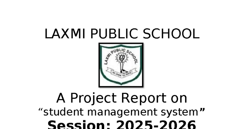 Project Report on Student Management - Informatics Practices (065 ...
