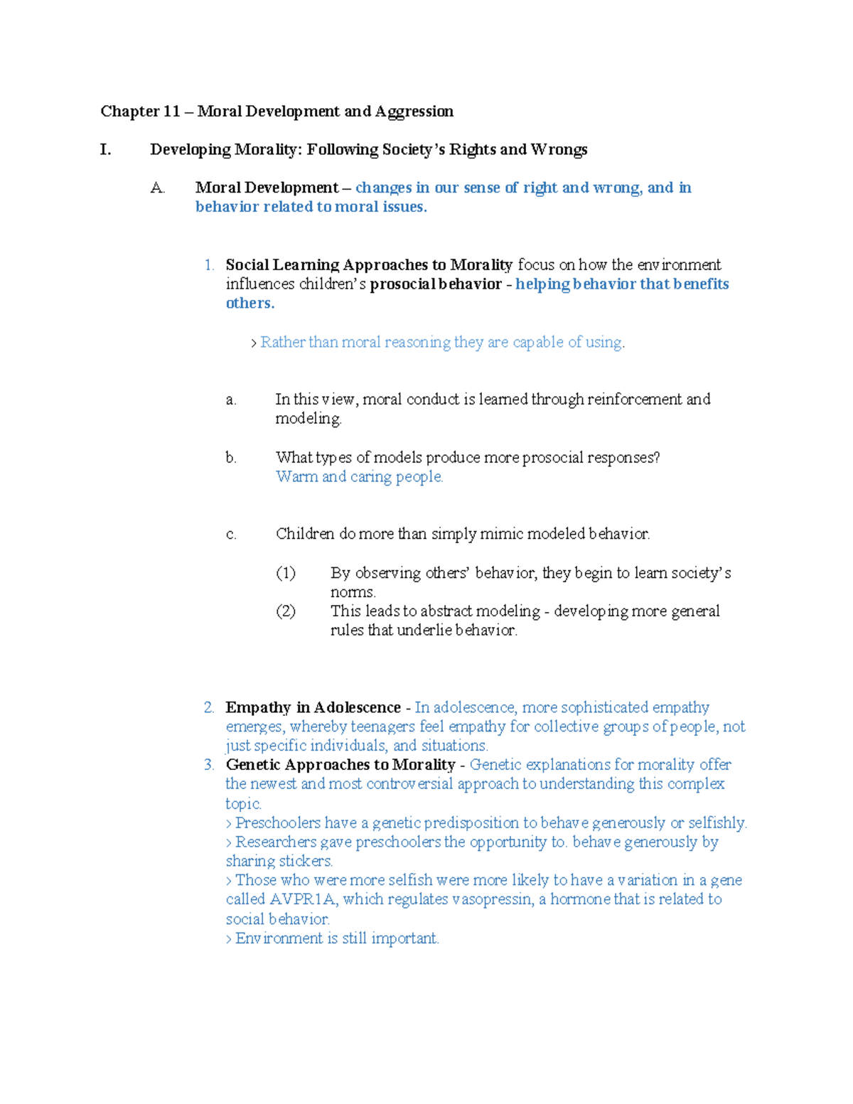 2070.1.Ch.11.Moral Dev, Empathy, and Aggression Insights - Studocu