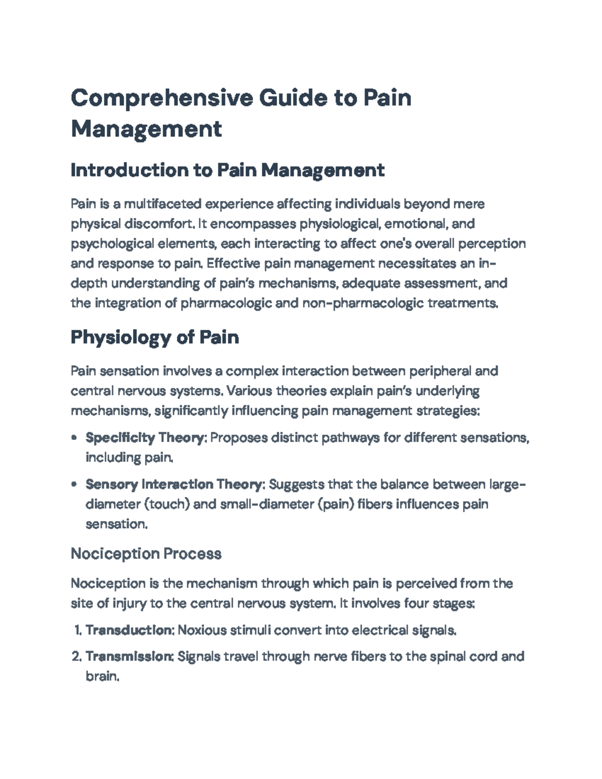 Comprehensive Guide to Pain Management Strategies and Assessment ...