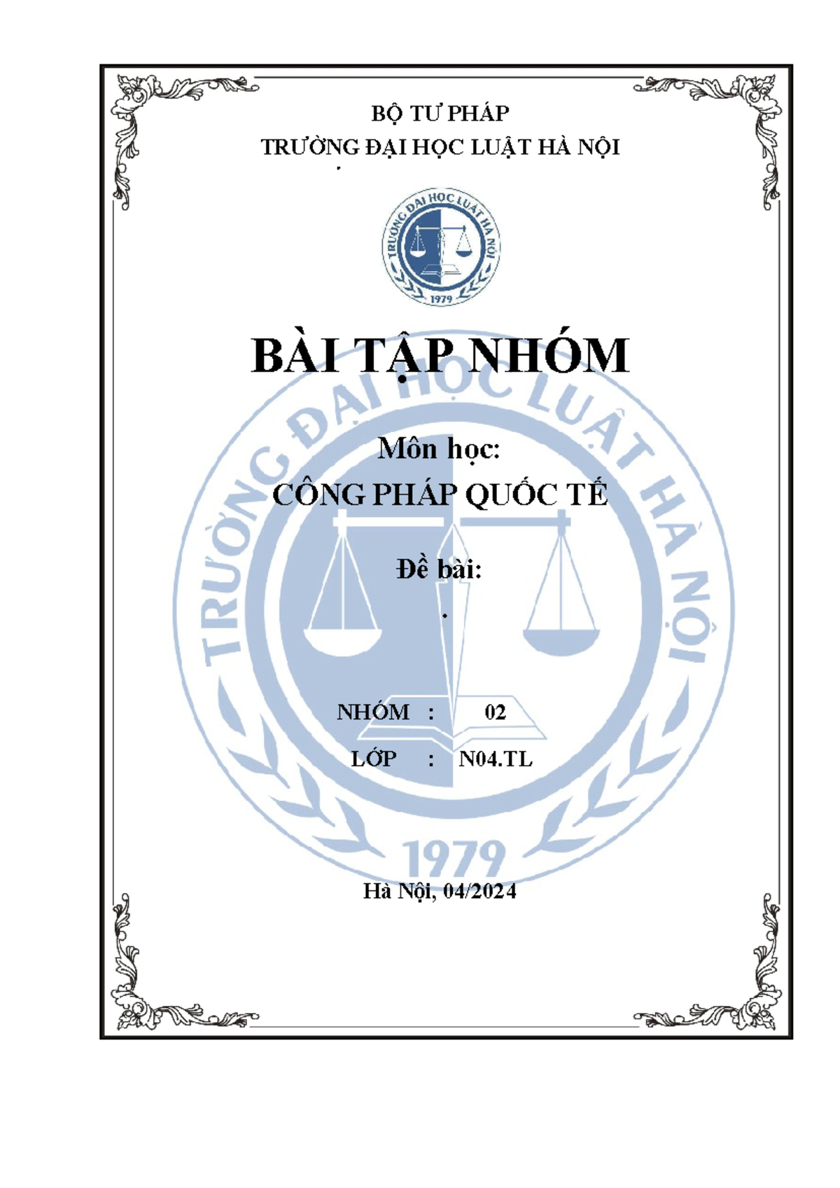 BTN CPQT - Biên bản Tham Gia Bài Tập Nhóm Công Pháp Quốc Tế - Studocu