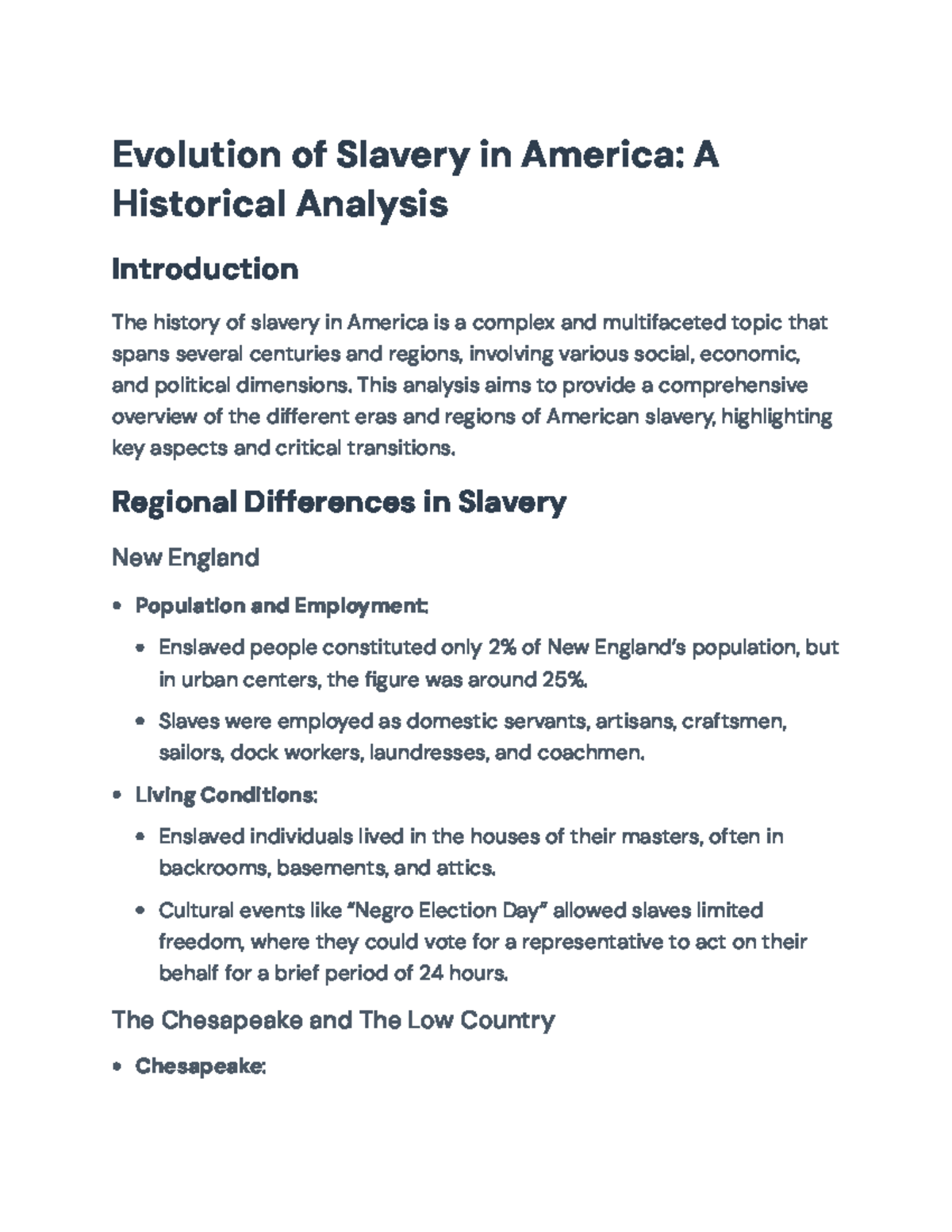 Evolution of Slavery in America: A Historical Analysis essay ...