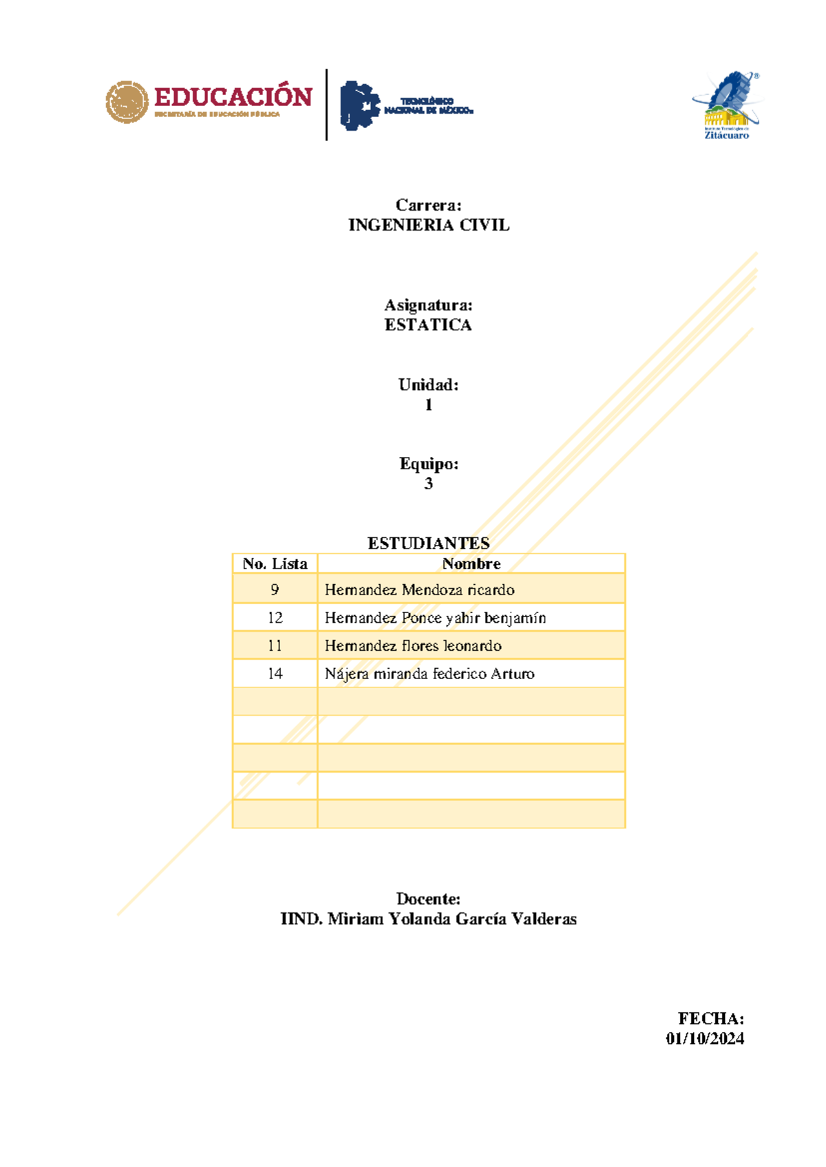 Actividad 1: Resultante de Tres Fuerzas - Estática (INGC-EST-01) - Studocu