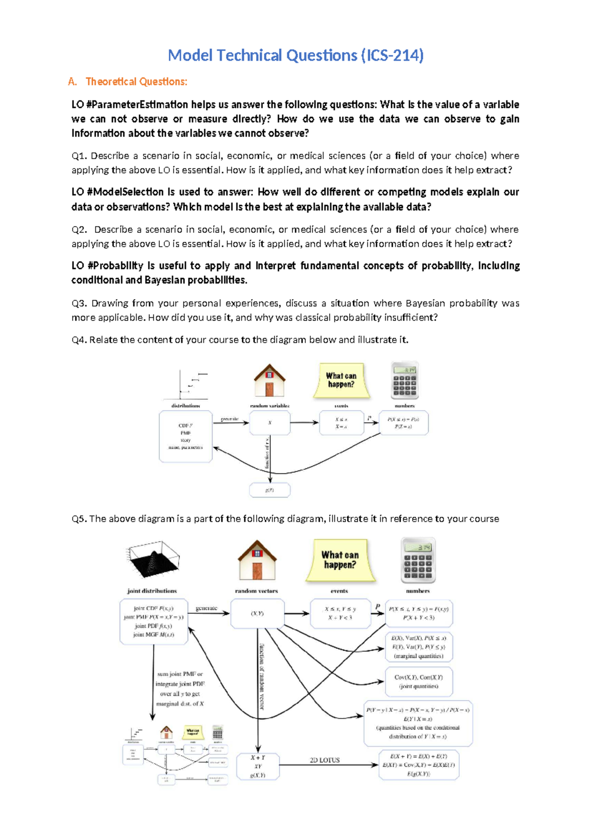 Model Technical Questions: Theoretical & Bayesian Probability (Course ...